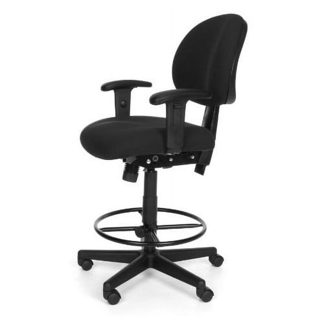 OFM 24-Hour Task Drafting Chair with Arms and Drafting Kit in Charcoal ...