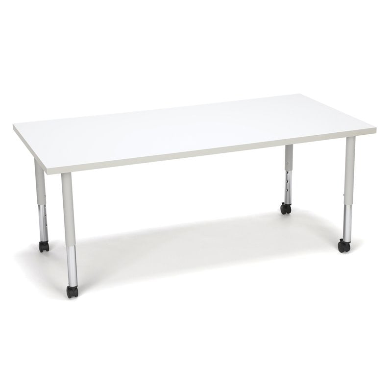 OFM Adapt 28" Mobile Training Table in White - Walmart.com