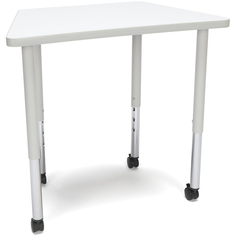 OFM Adapt 33" Trapezoid Mobile Training Table in White - Walmart.com