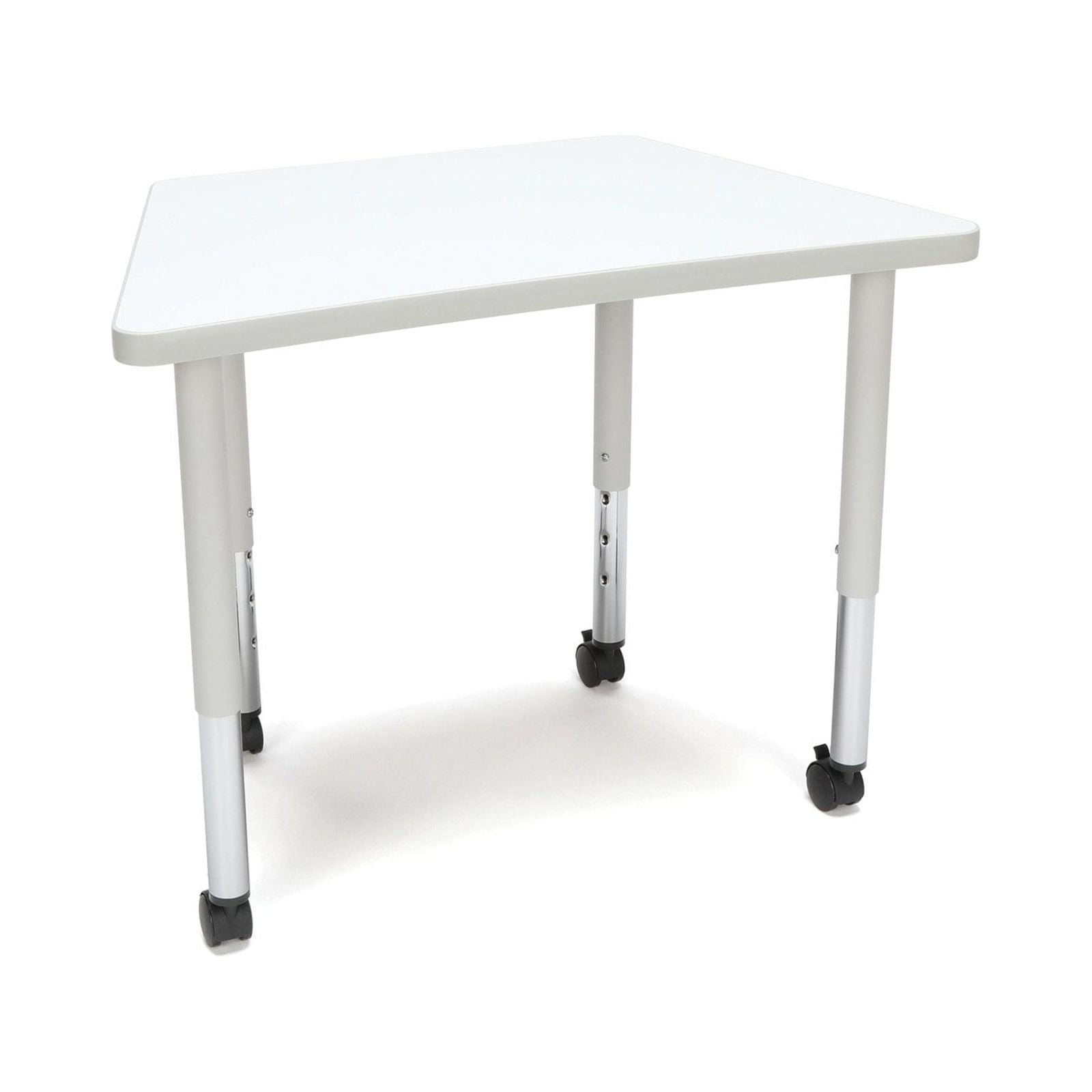 OFM Adapt Series Adjustable Height Trapezoid Student Table with Casters ...