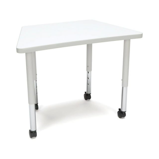 OFM Adapt Series Adjustable Height Trapezoid Student Table with Casters ...