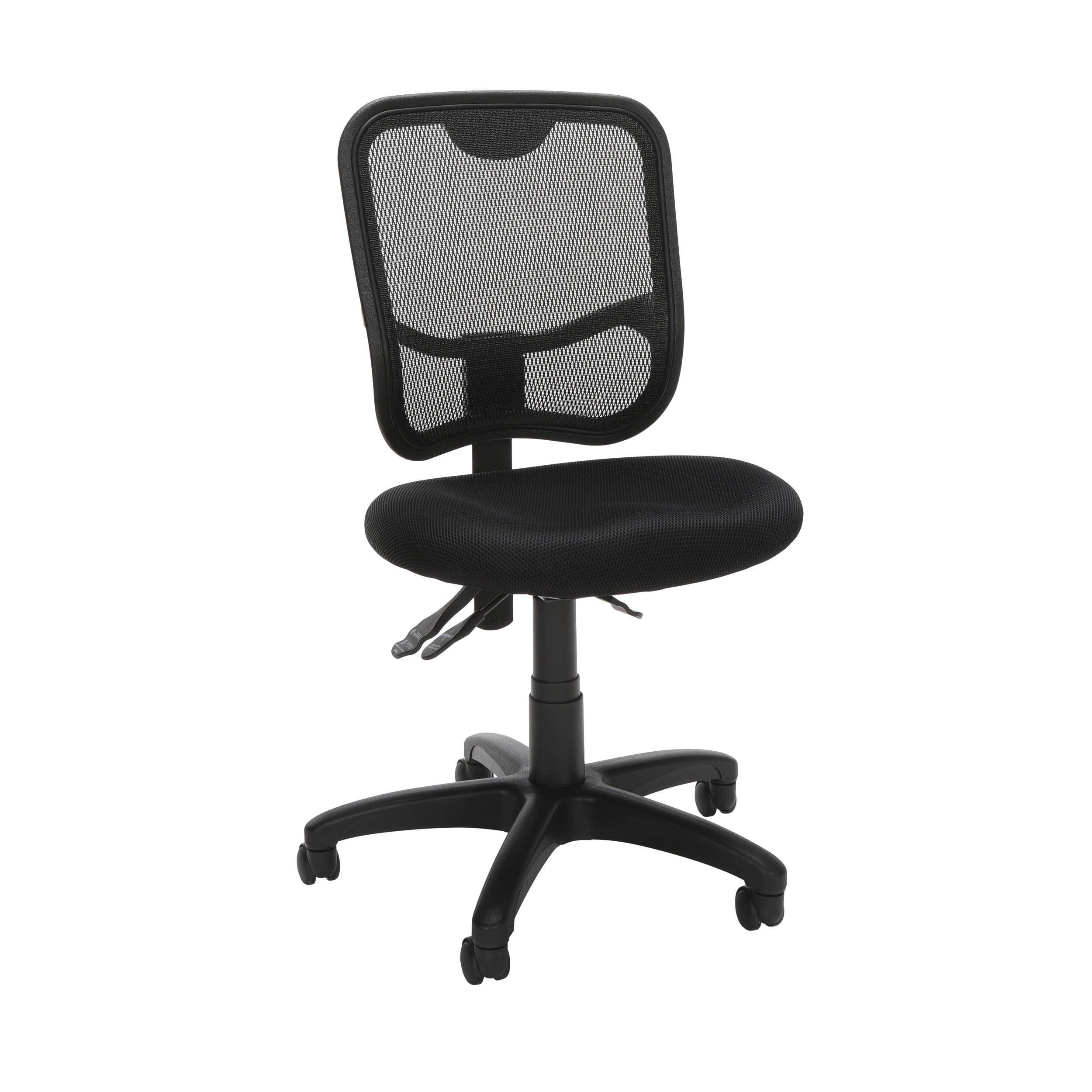 OFM Comfort Series Ergonomic Mesh Mid Back Armless Task Chair, in Black ...