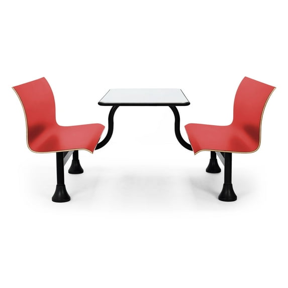 OFM Core Collection Bench Table 24x48 Stainless Steel Top Red Seats ...