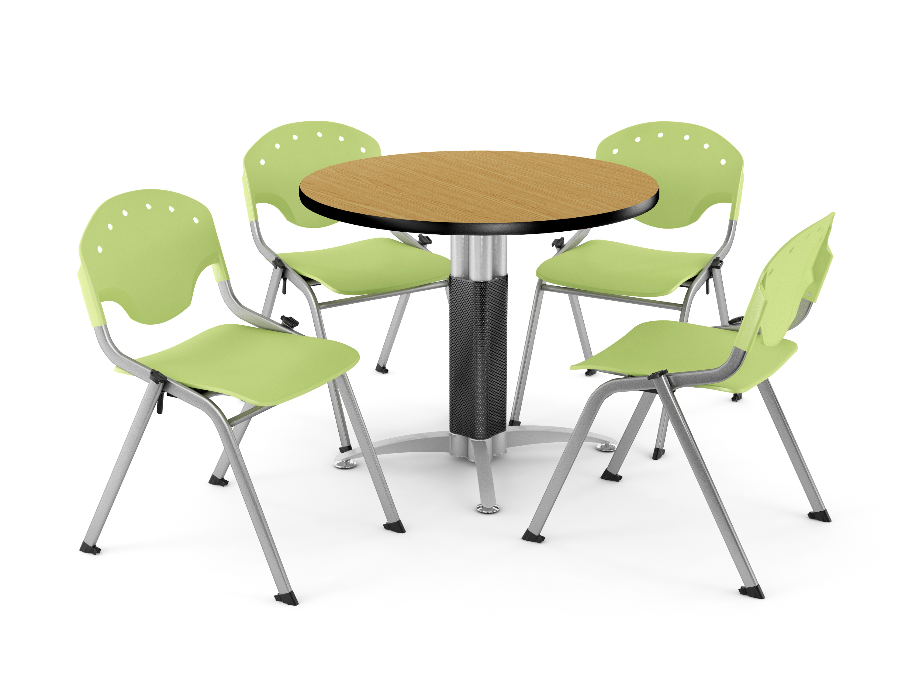 OFM Core Collection Breakroom Bundle, 42" Round Metal Mesh Base Multi ...