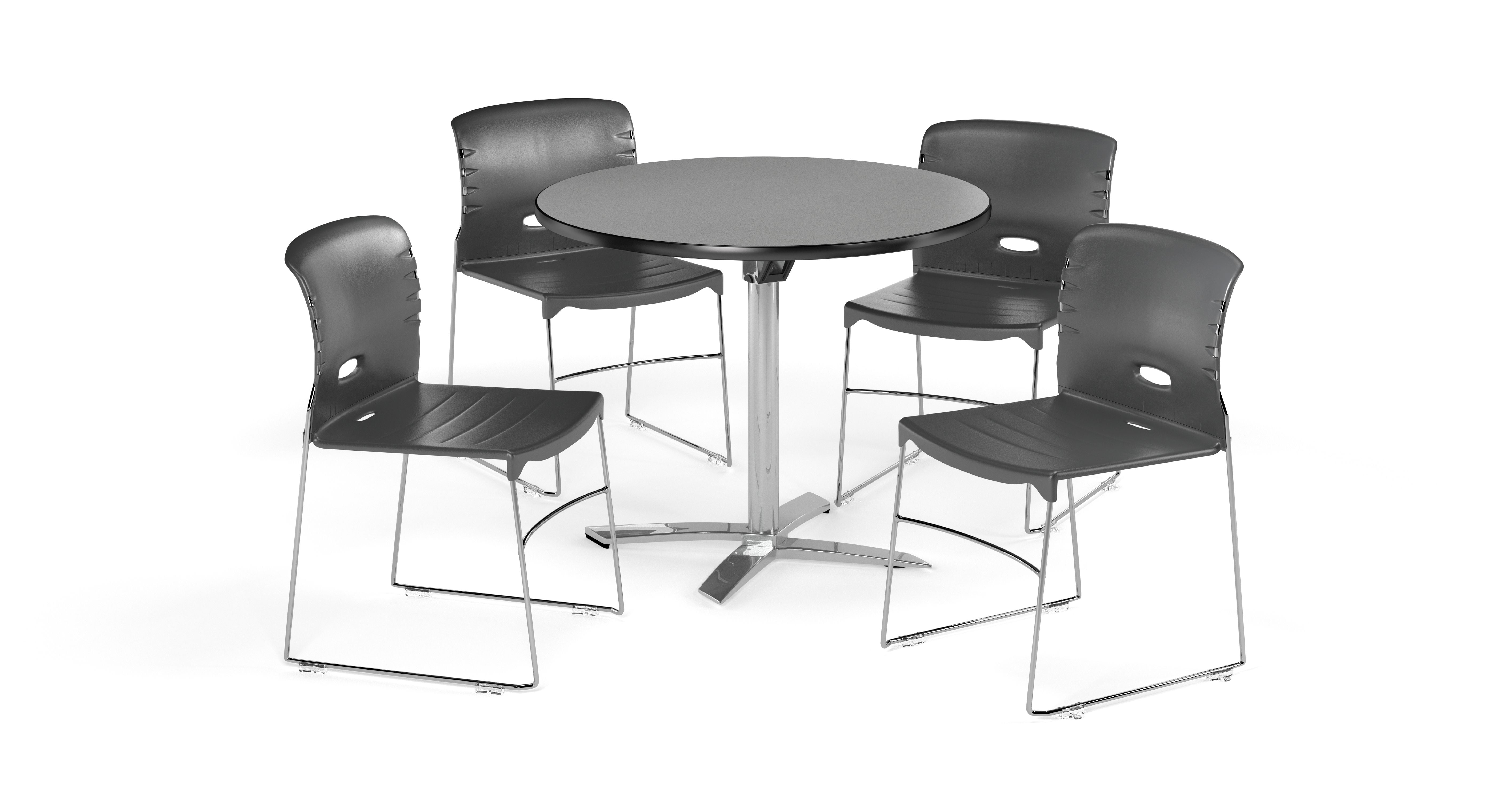 OFM Core Collection Breakroom Set, 36" Round Multi-purpose Folding ...