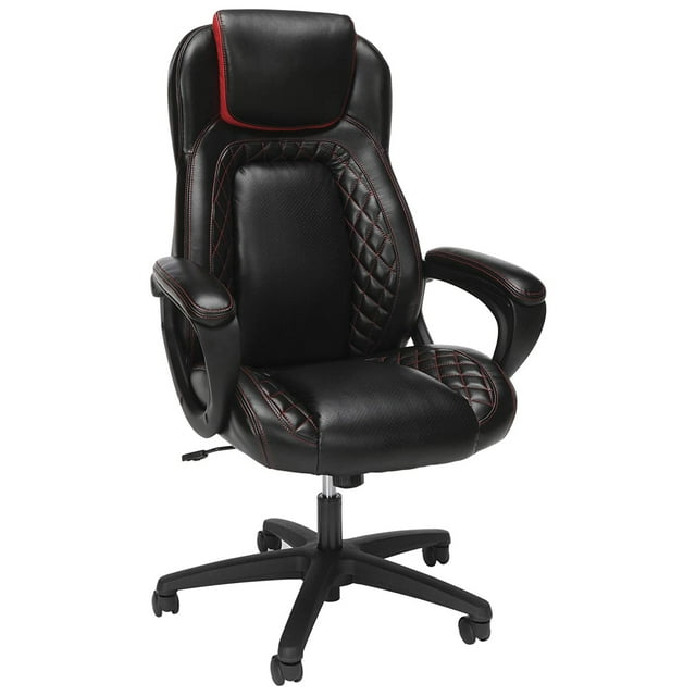 OFM ESS Racing Style SofThread Leather High Back Office Computer Chair ...