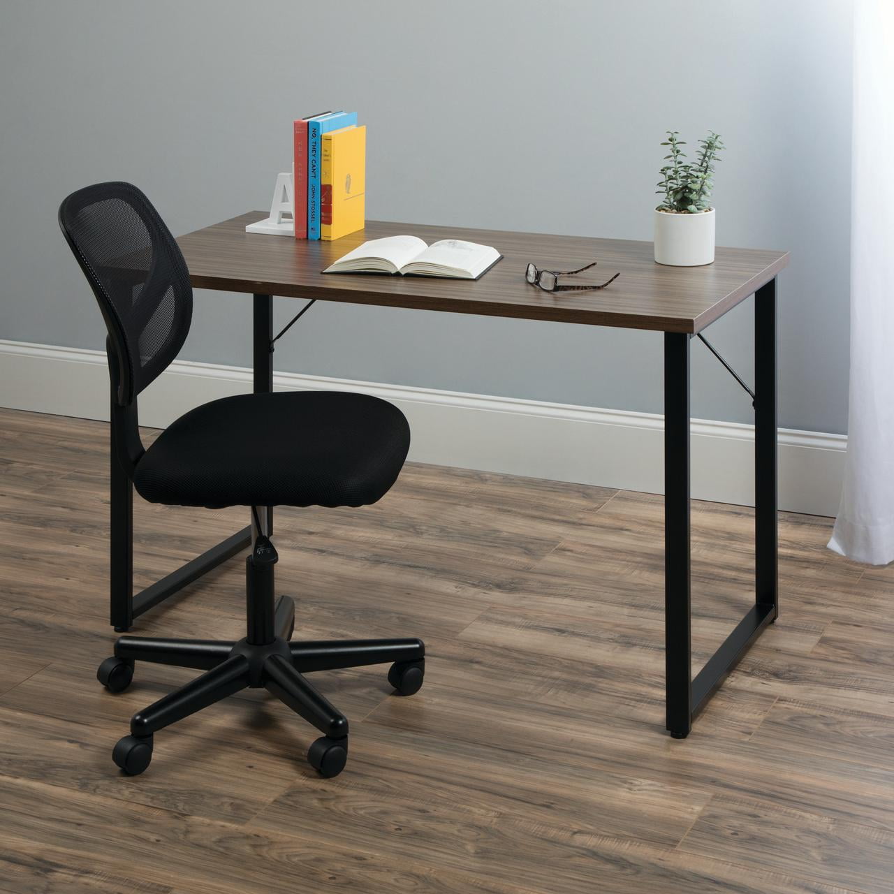 OFM Essentials Collection Modern 48" O-Frame Computer Desk, in Brown ...