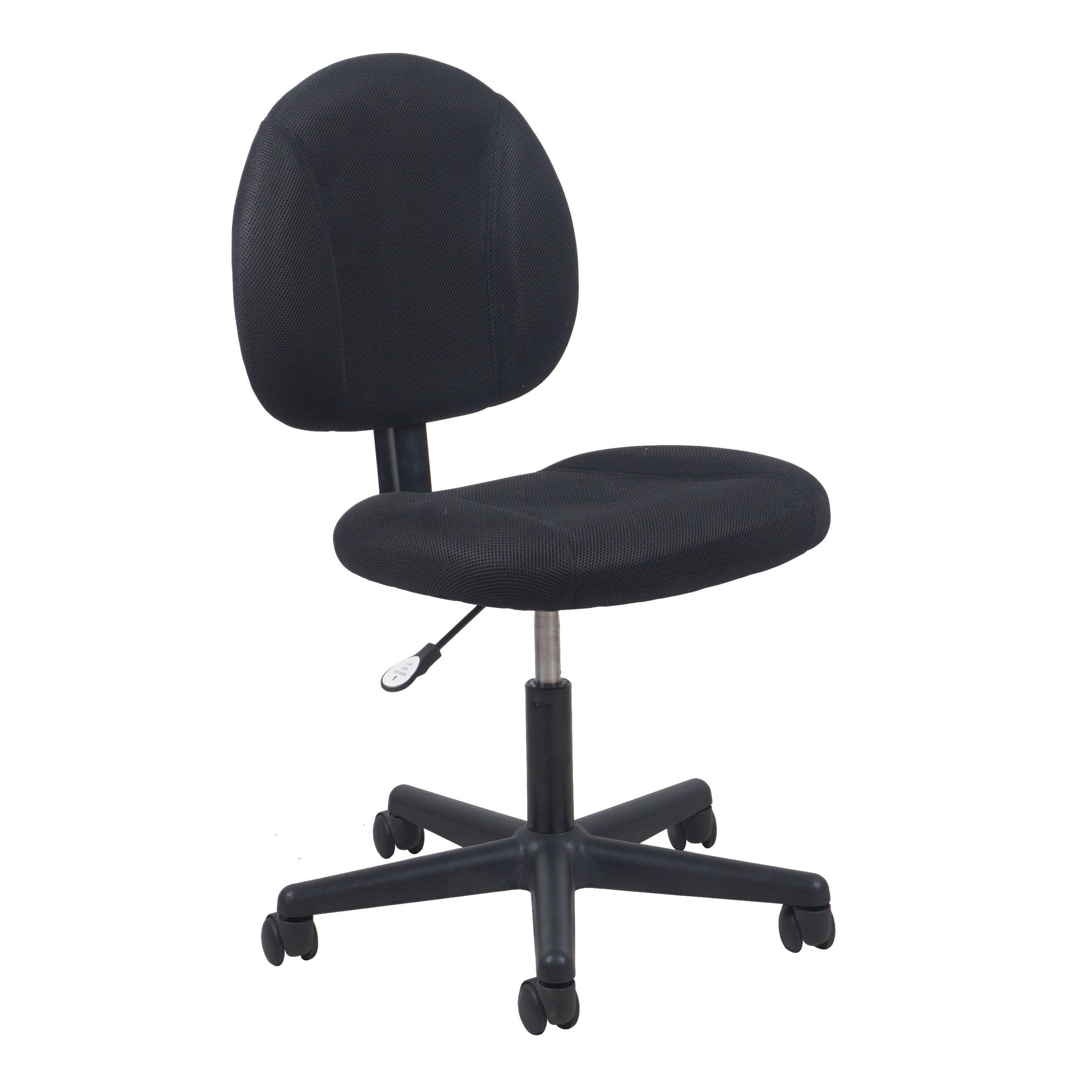 OFM Essentials Upholstered Armless Swivel Task Chair Black Ergonomic ...