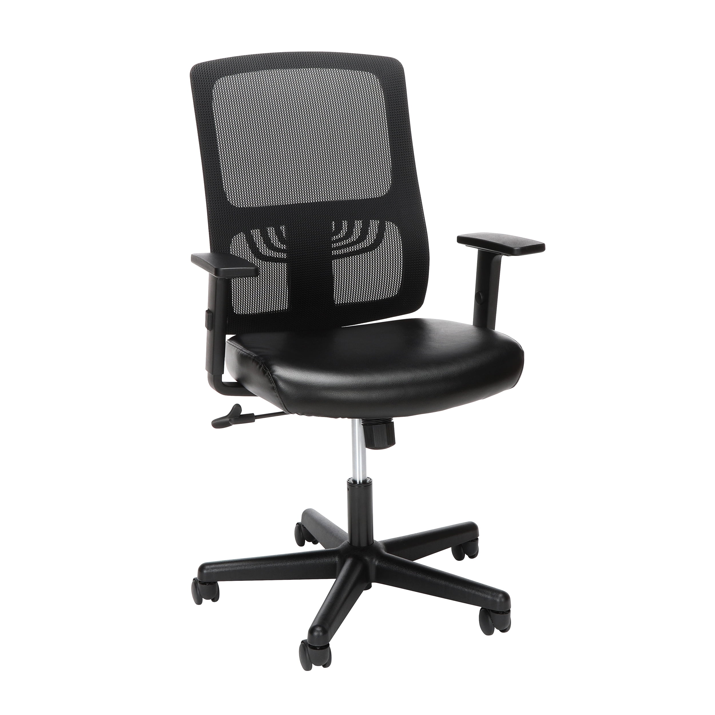 OFM Essentials Collection Mid Back Mesh Back with Leather Seat Office ...
