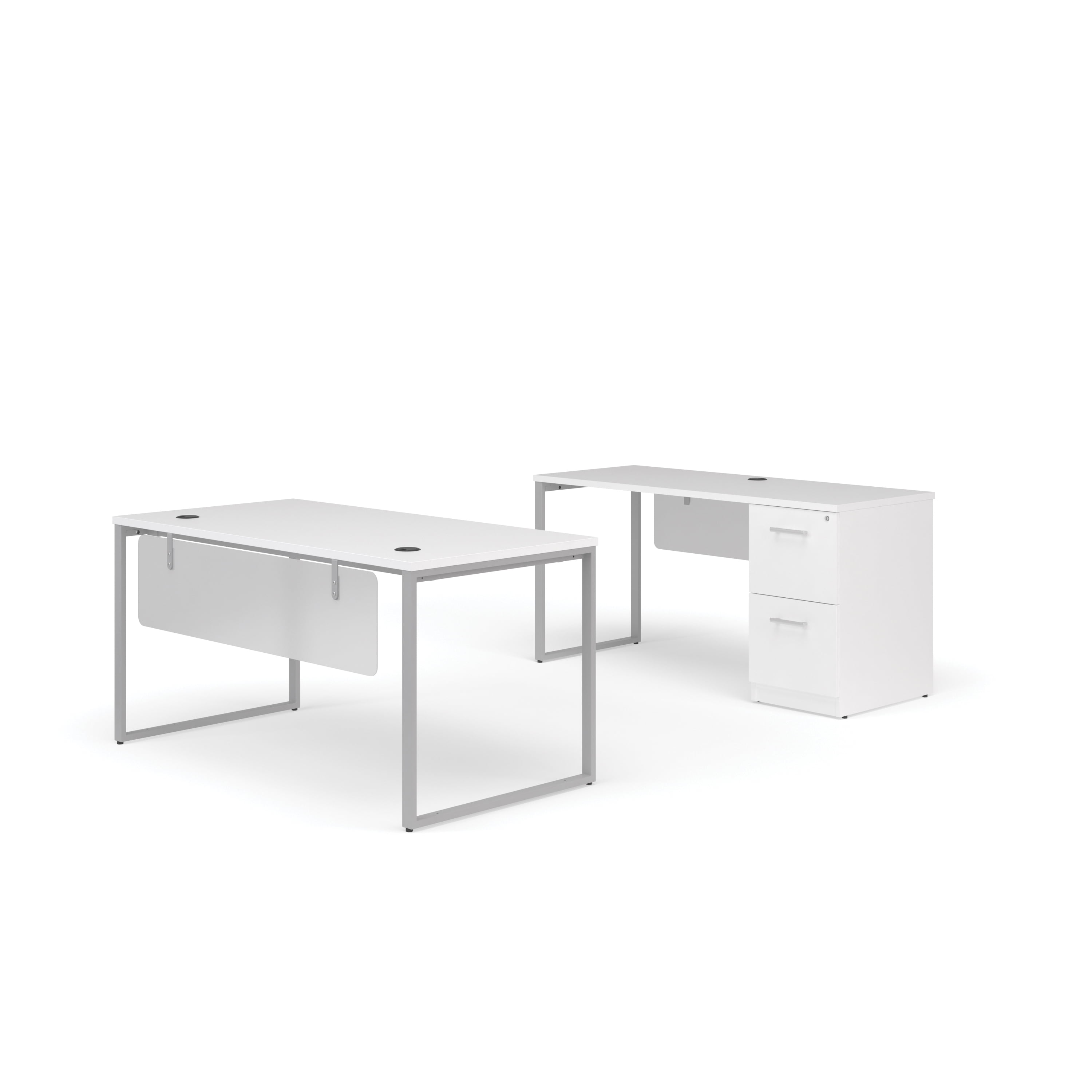OFM Fulcrum Office Furniture Set - 60 Desk, Filing Cabinet - White ...