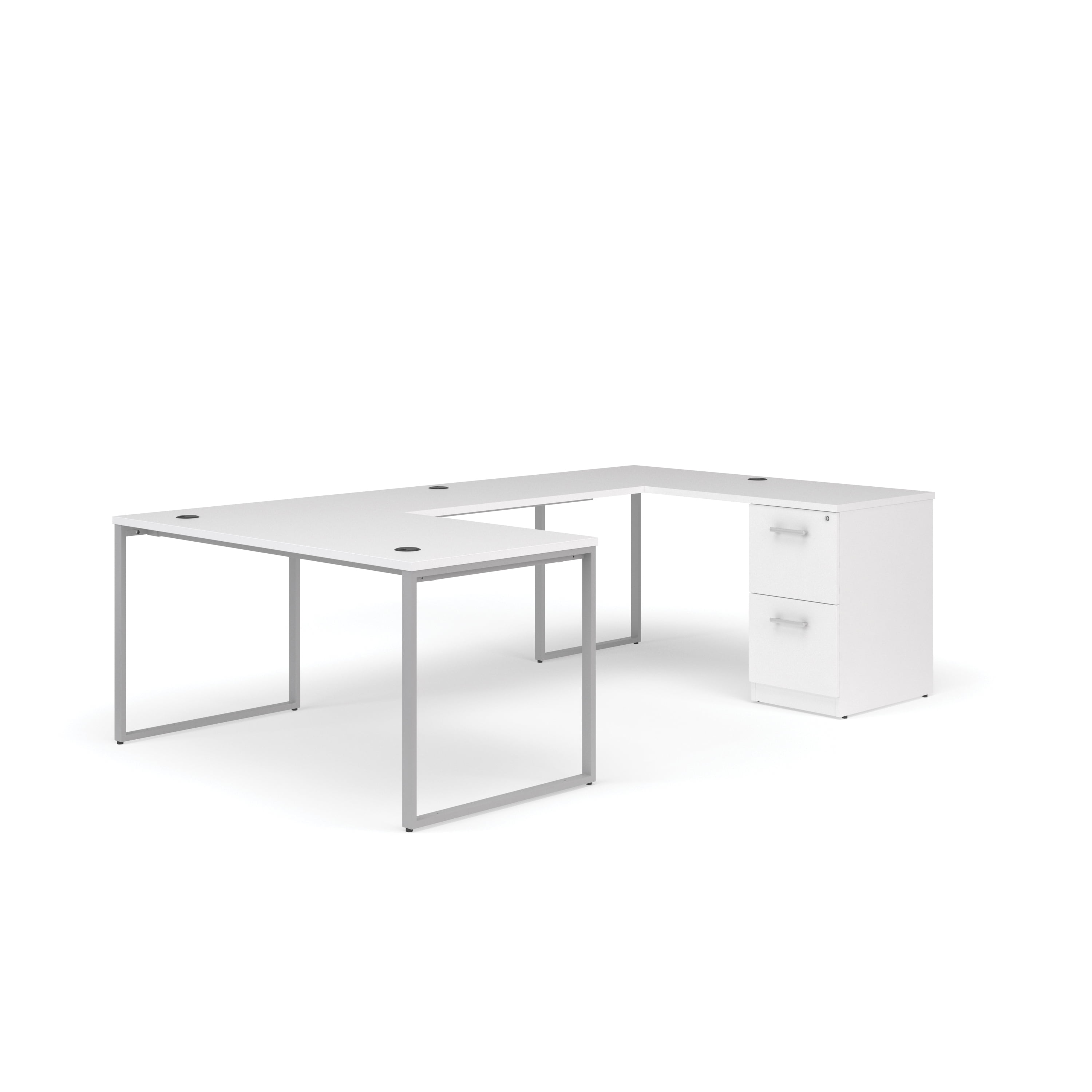 OFM Fulcrum Series Office Furniture Set, 60" U-Shaped Desk with Bridge ...
