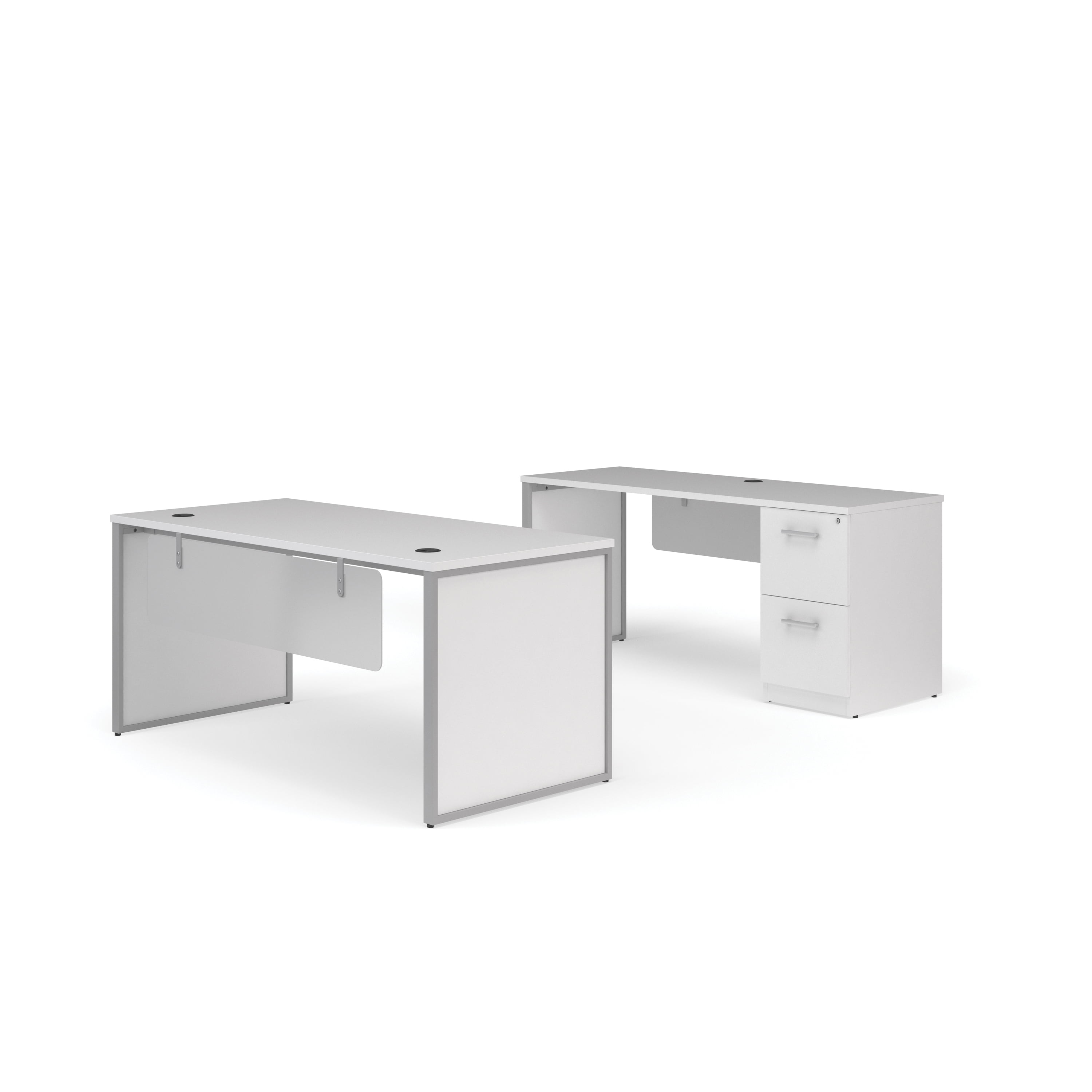 OFM Fulcrum Series Office Furniture Set, 66" Table Desk, 66" Credenza ...