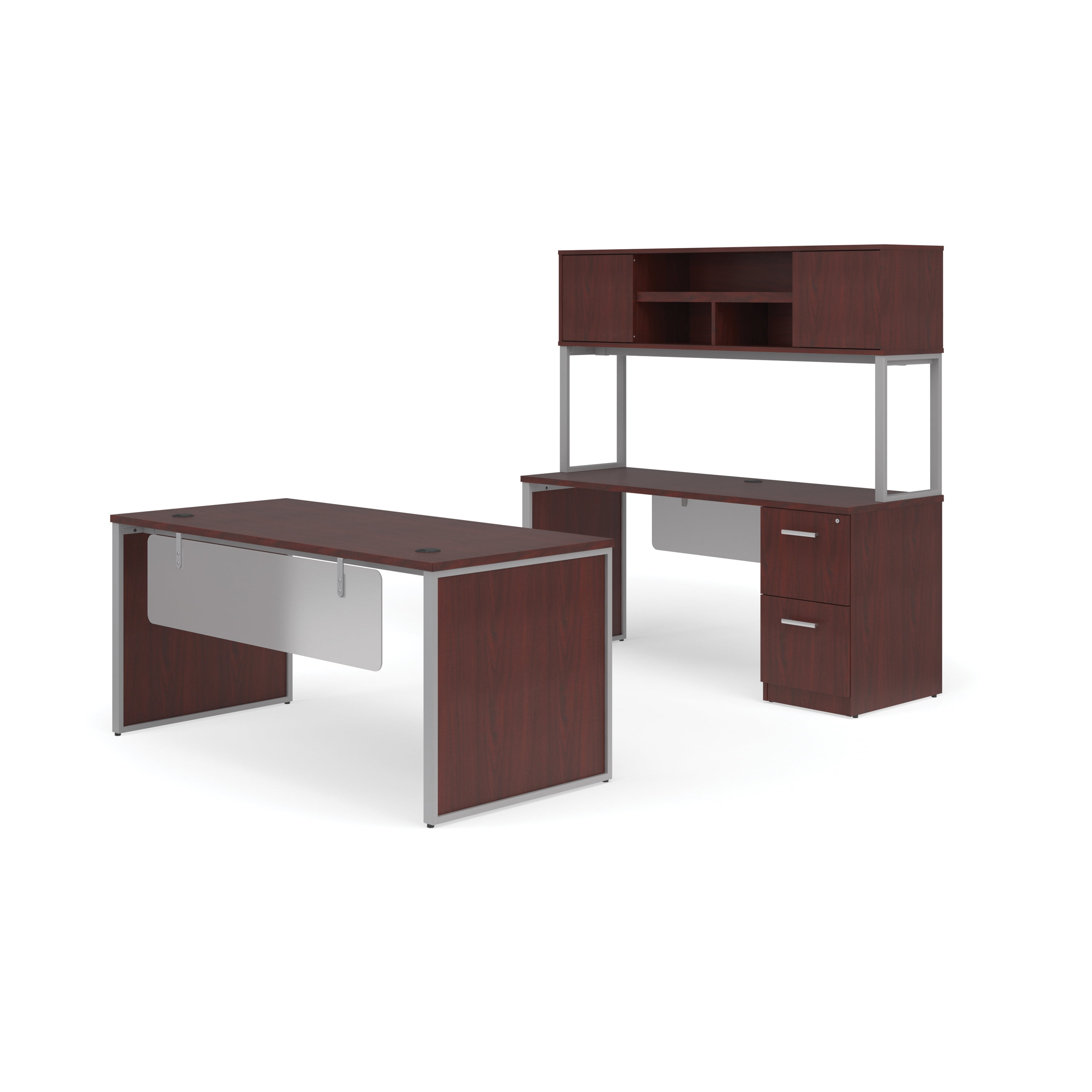 OFM Fulcrum Series Office Furniture Set, 66" Table Desk, 66" Credenza ...