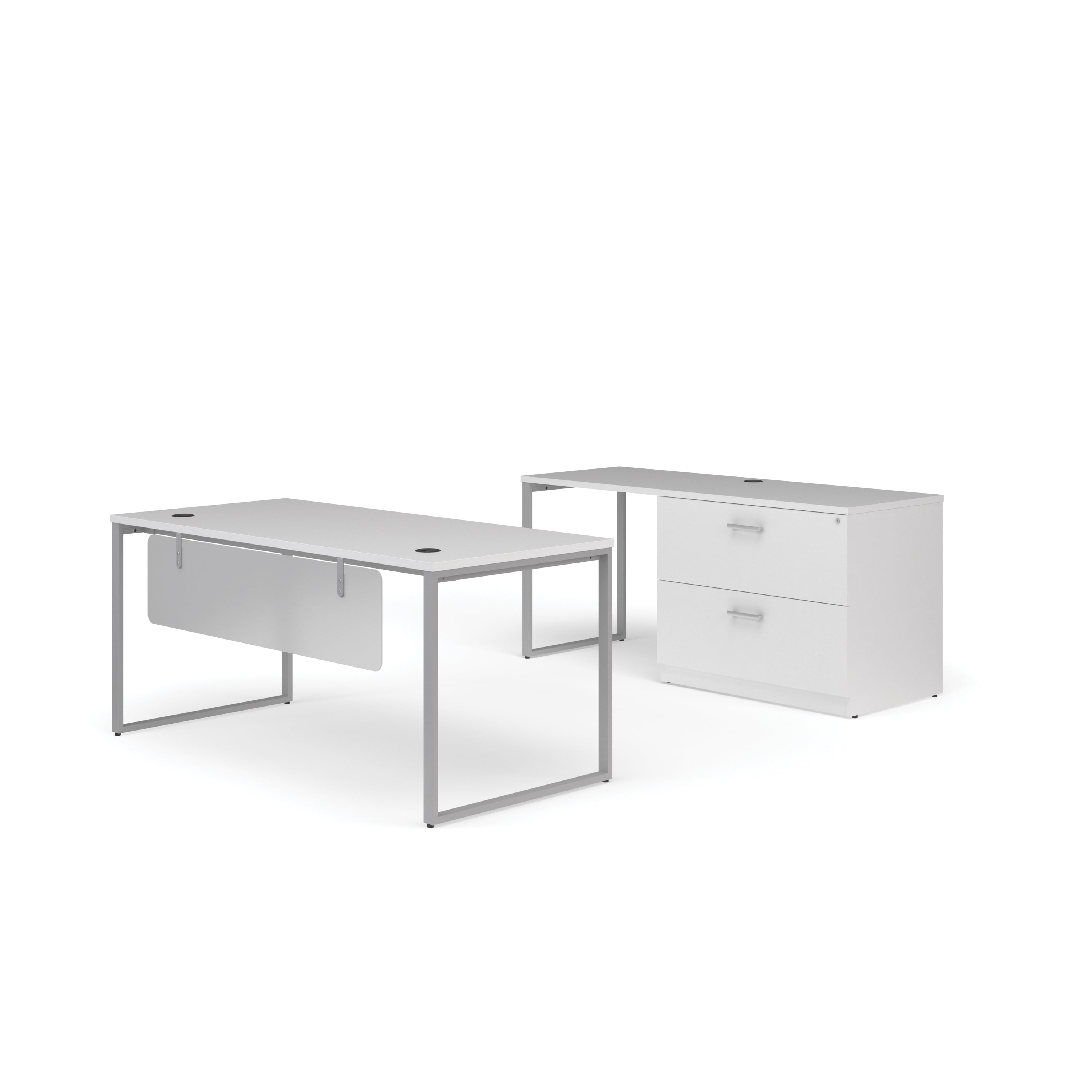 OFM Fulcrum Series Office Furniture Set, 66" Table Desk, 66" Credenza ...