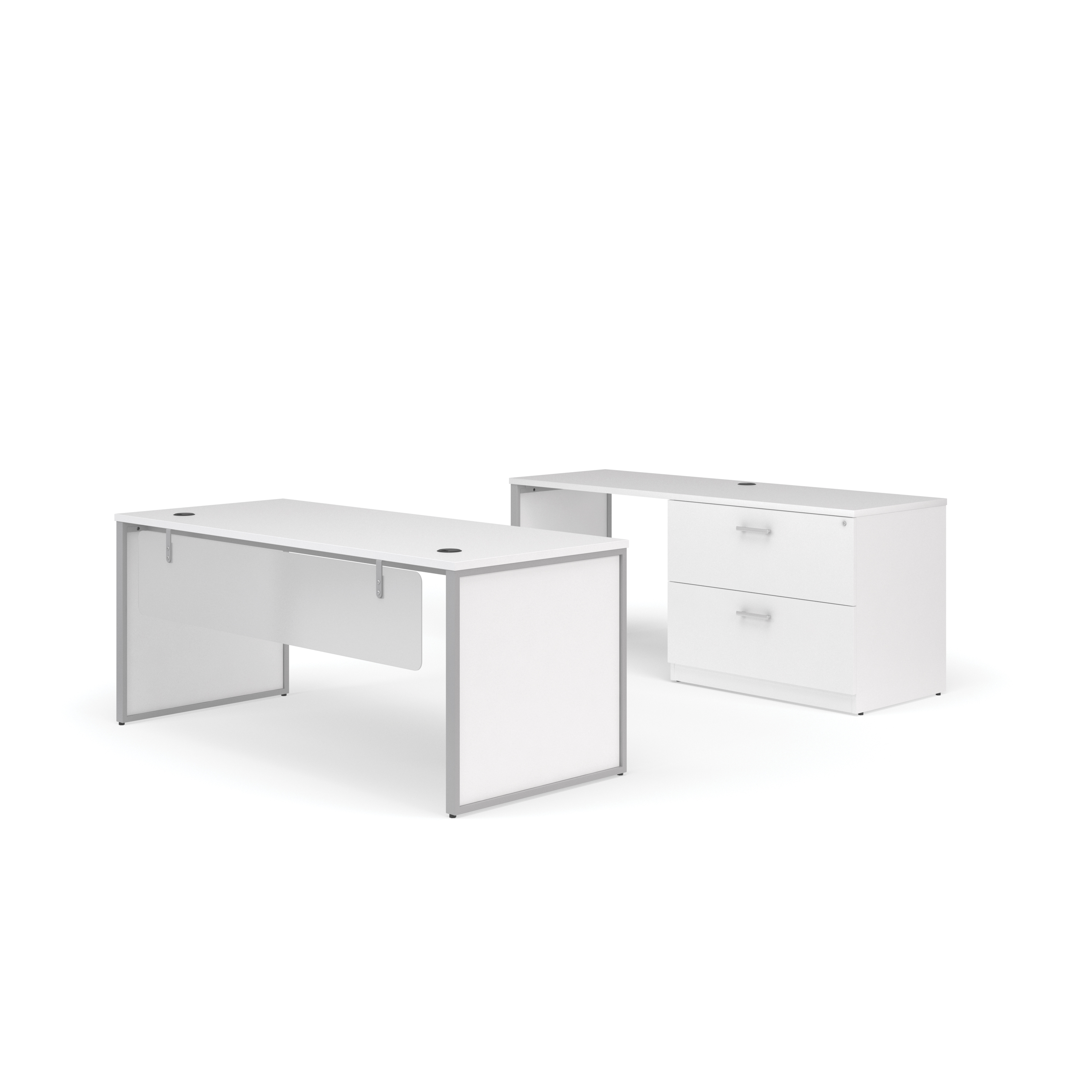 OFM Fulcrum Series Office Furniture Set, 72" Table Desk, 72" Credenza ...