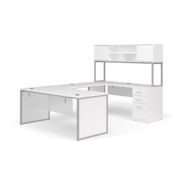 OFM Fulcrum Series Office Furniture Set, 72" Table Desk, 72" Credenza ...