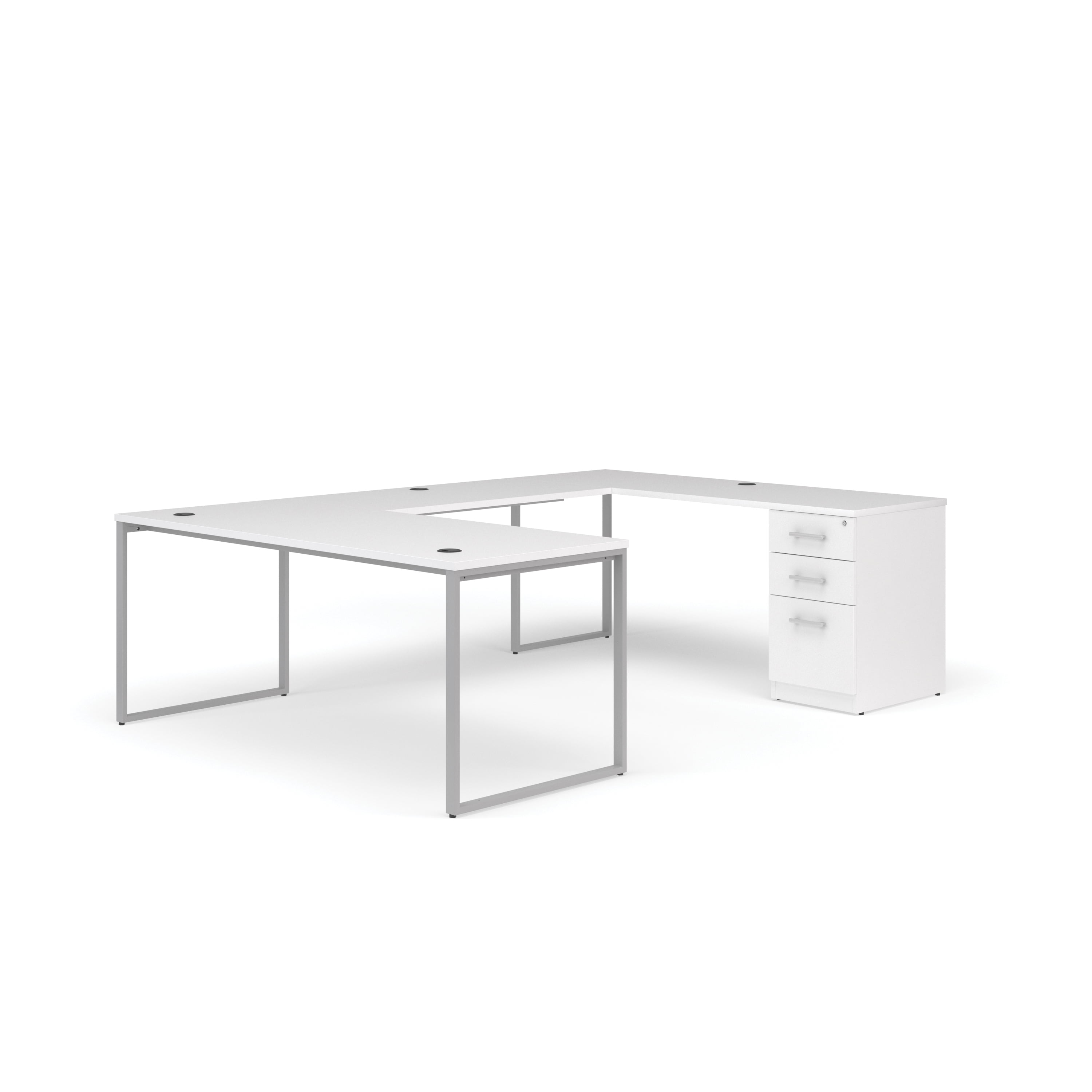 OFM Fulcrum Series Office Furniture Set, 72" U-Shaped Desk with Bridge ...
