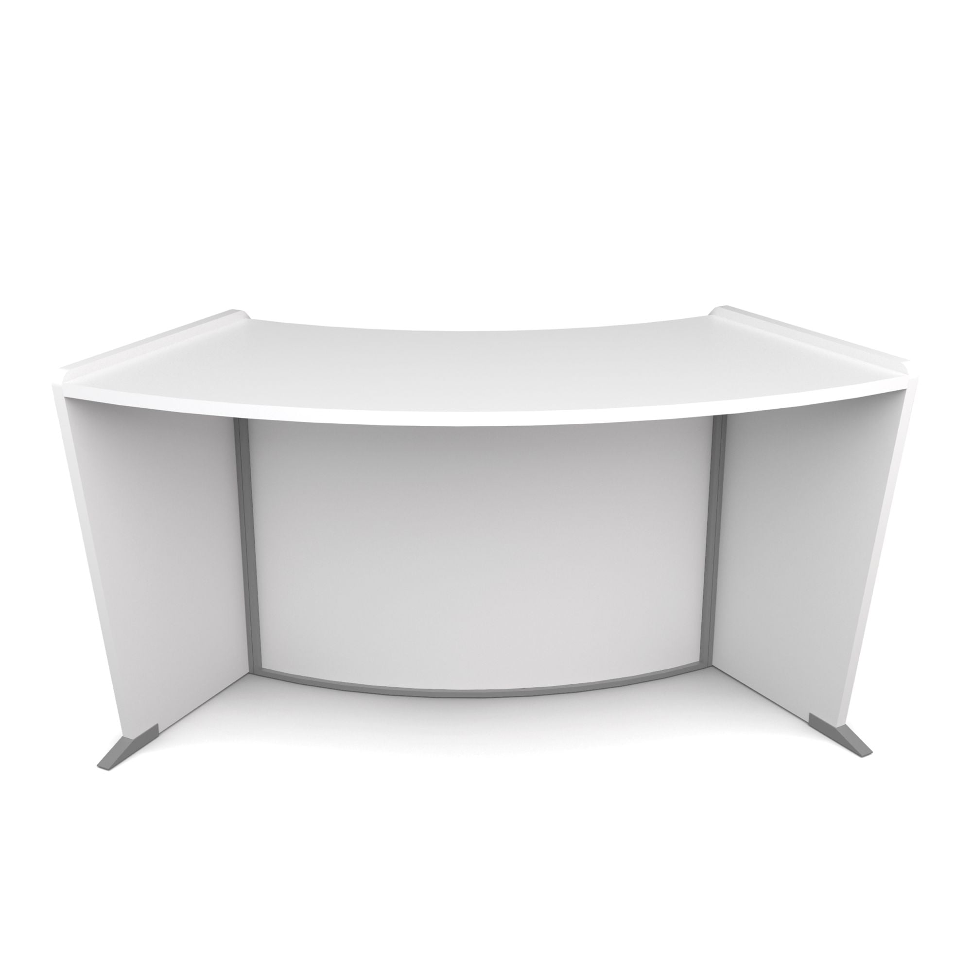 OFM Marque ADA Wheelchair Accessible Curved Reception Desk in White ...