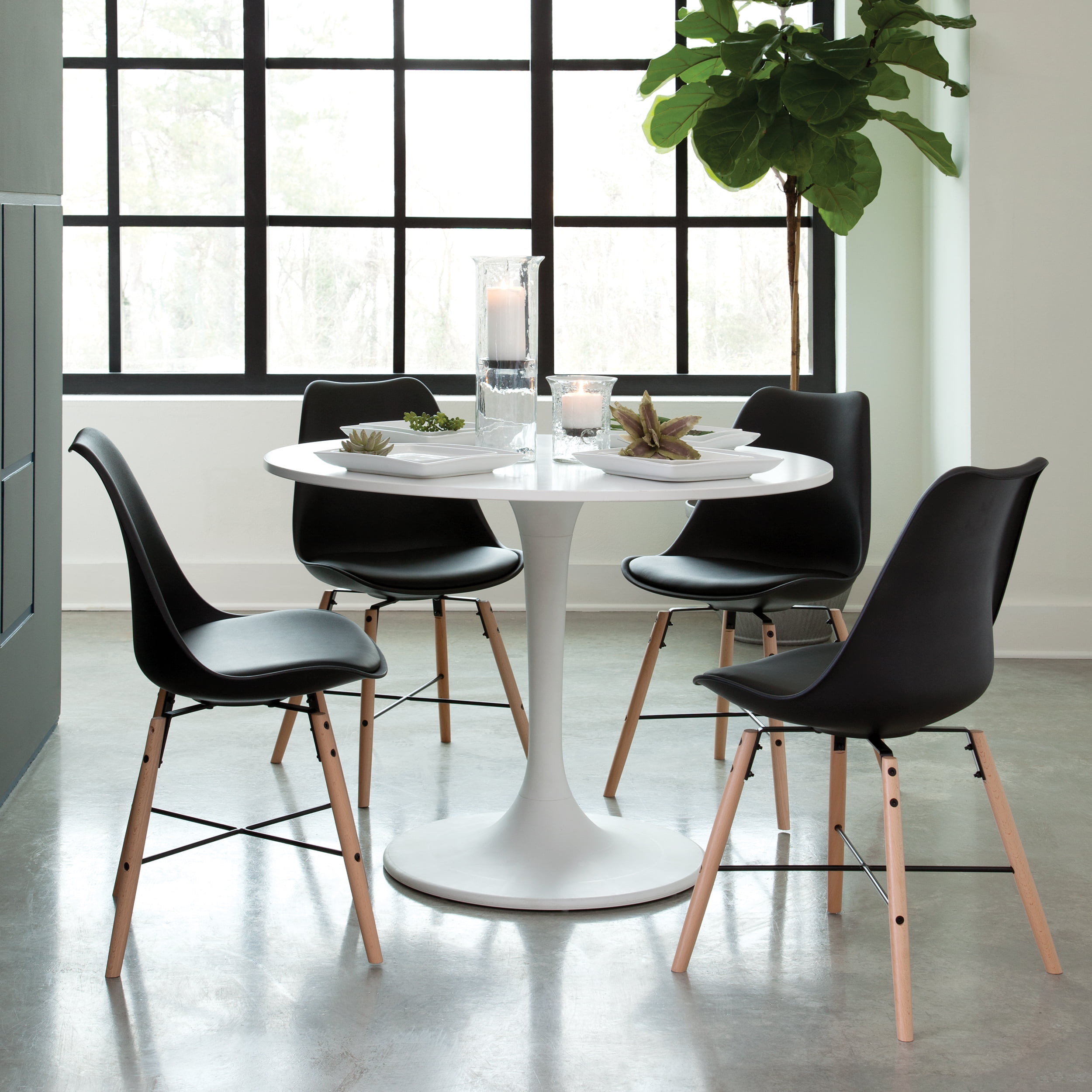 OFM 161 Collection Mid Century Modern 18" Plastic Molded Dining Chairs ...
