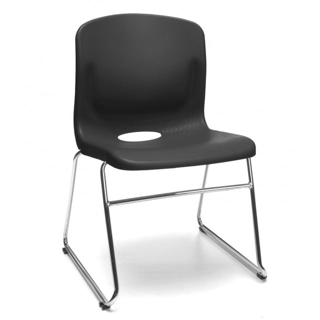 OFM Model 315 Multi-Use Stack Chair, Plastic Seat and Back, Black, Pack ...