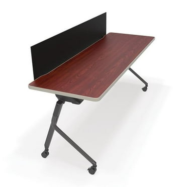 Structure 60" x 24" Training Table with Modesty Panel- Mahogany/Black ...