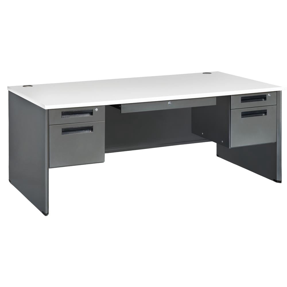 OFM Model 77372 5-Drawer Double Pedestal Desk with Laminate Top Nebula ...