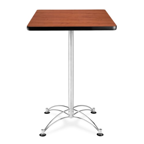 OFM Model CCLT24SQ 24" Square Cafe Height Table, Cherry with Chrome ...