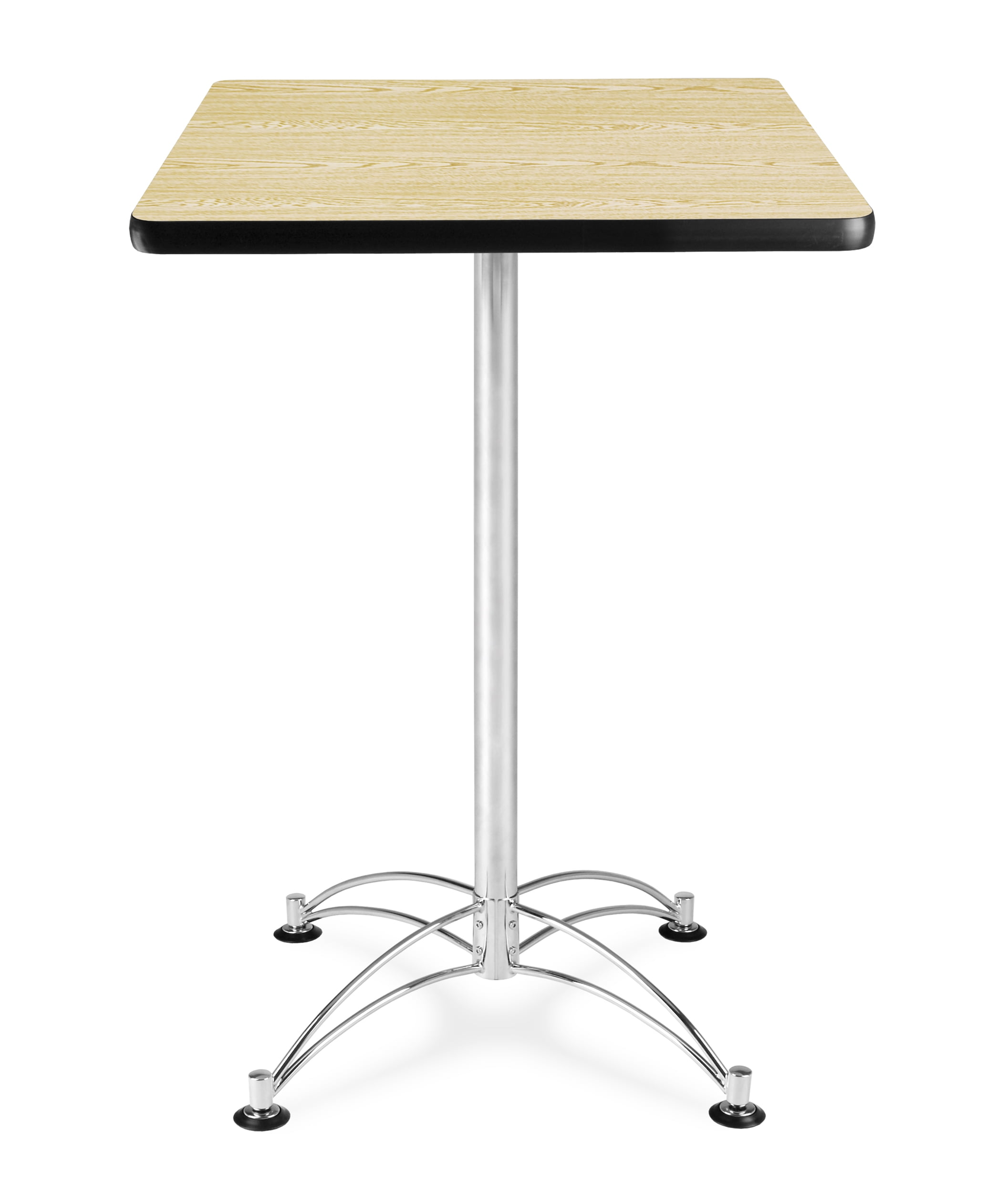 OFM Model CCLT24SQ 24" Square Cafe Height Table, Oak with Chrome Base ...