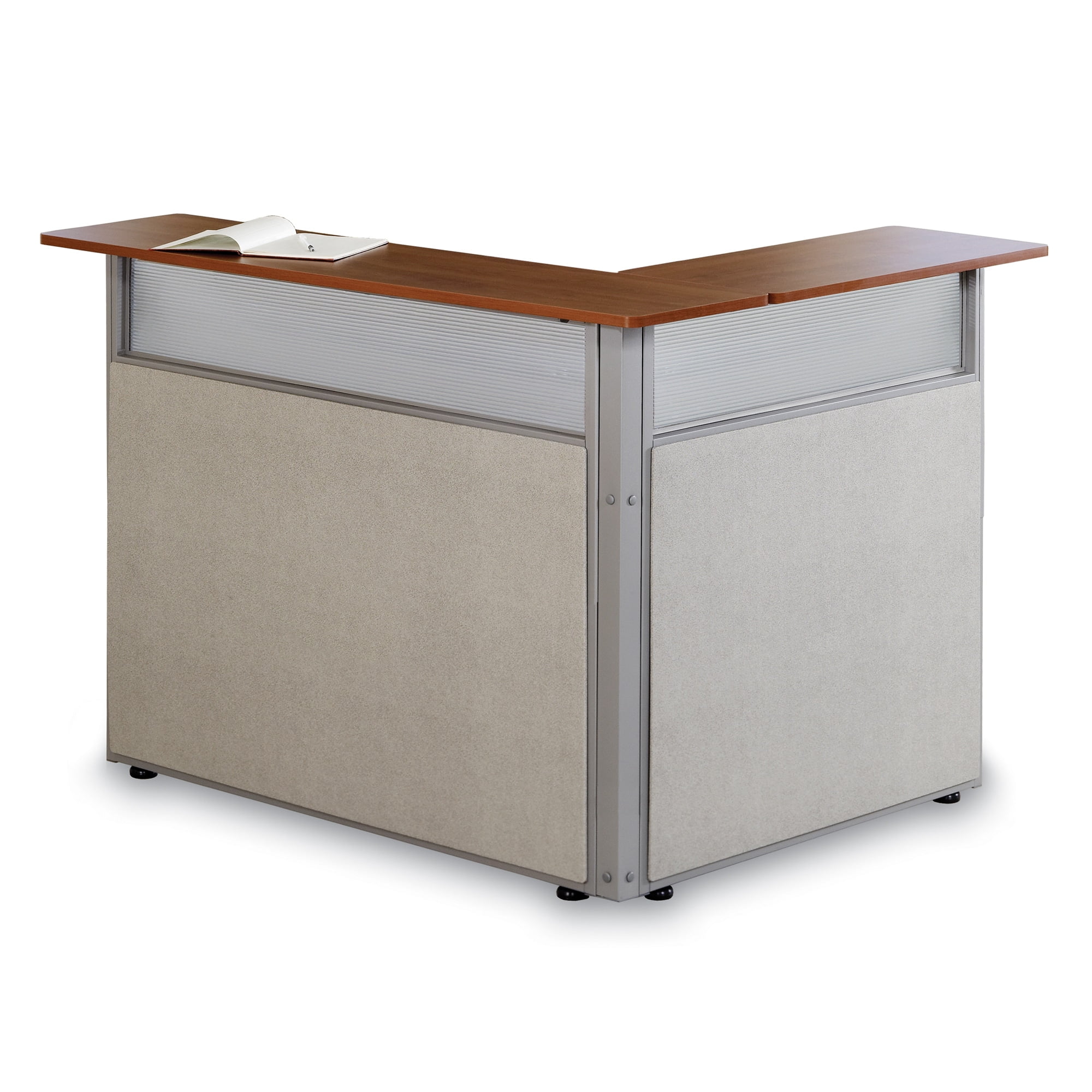 OFM PG297-GF-BVC L-Shaped Reception Station - 60 x 48 in., Beige Vinyl ...