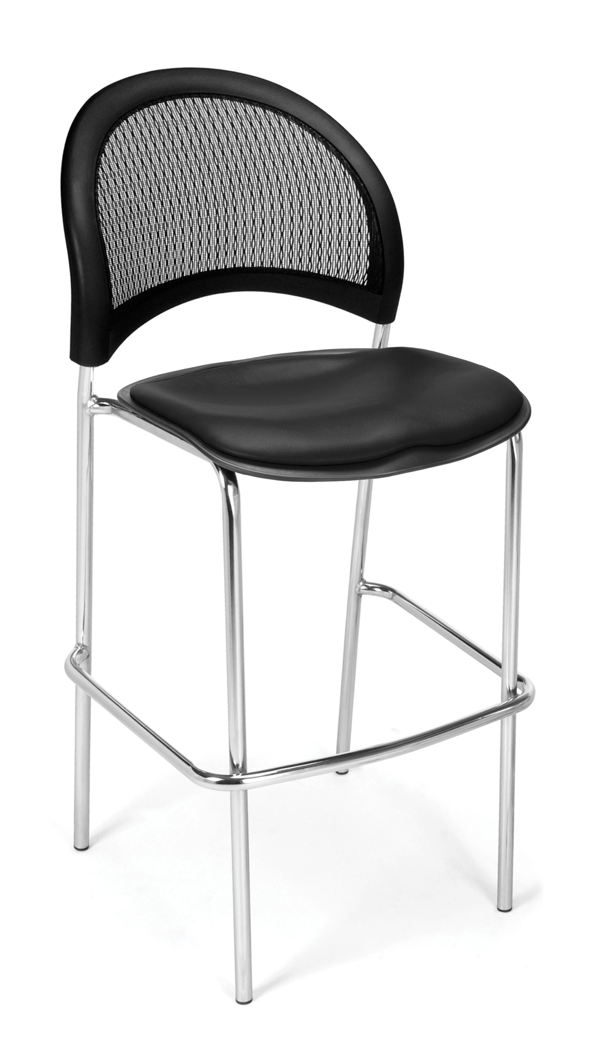 OFM Moon Series Model 338C-VAM Vinyl Cafe Height Chair, Black with ...