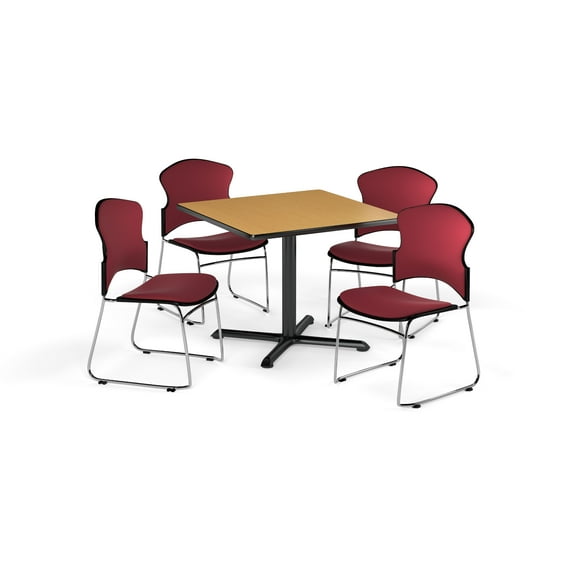 ofm multi-use break room package, 36" square table with fabric stack ...