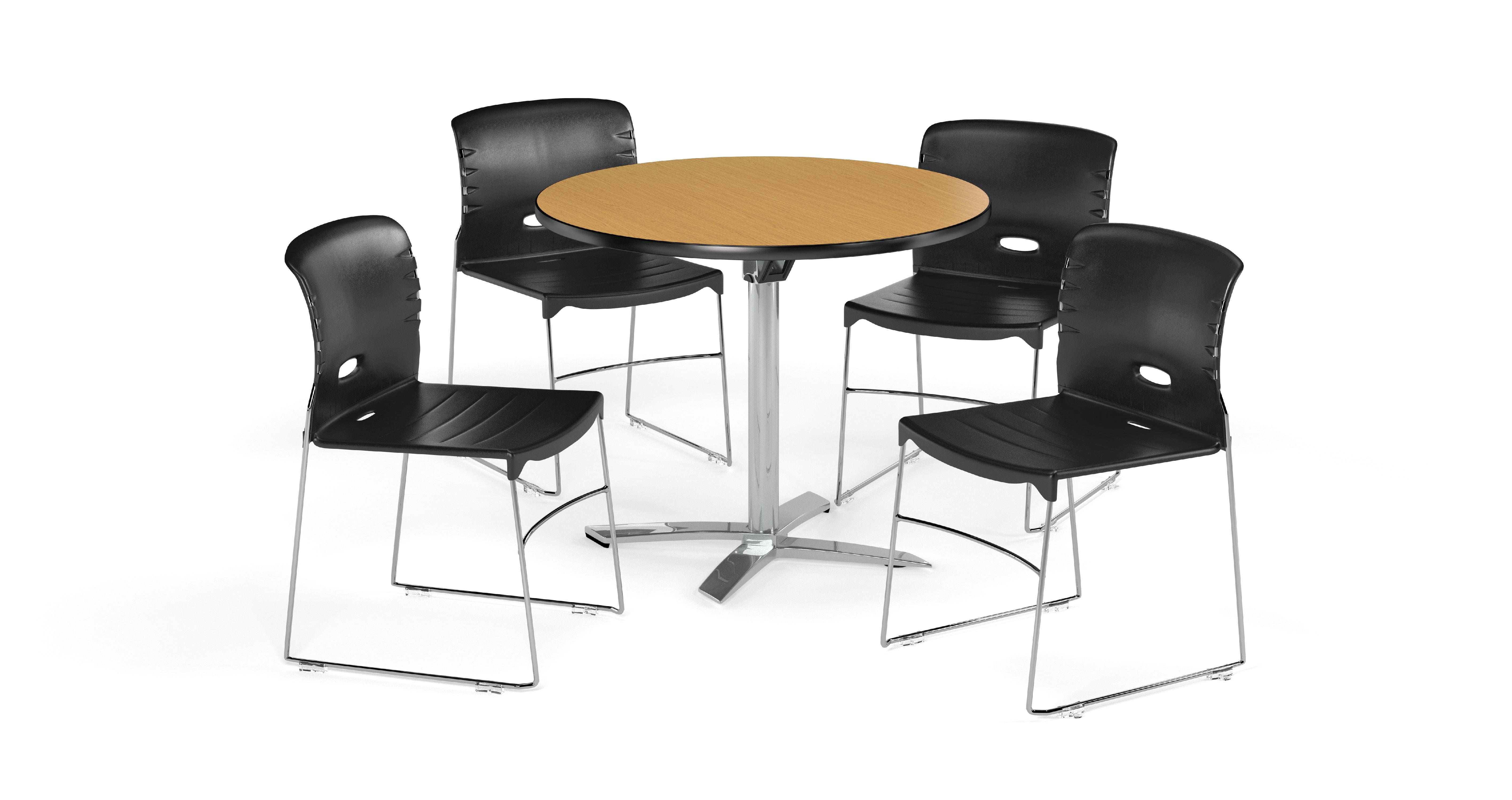 OFM Multi-Use Break Room Package, 42" Round Flip-Top Table with ...