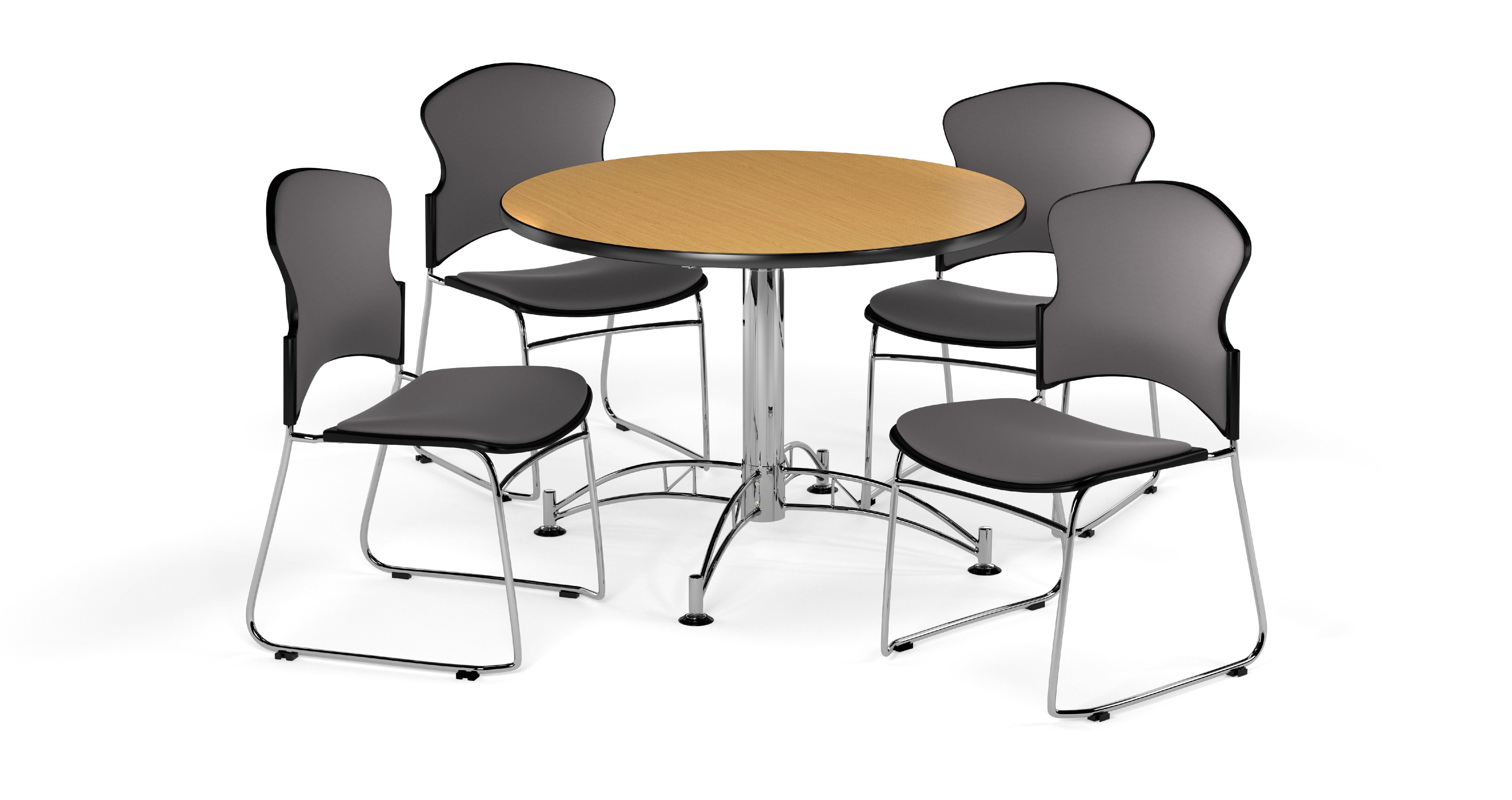 OFM Multi-Use Break Room Package, 42" Round Table with Fabric Stack ...