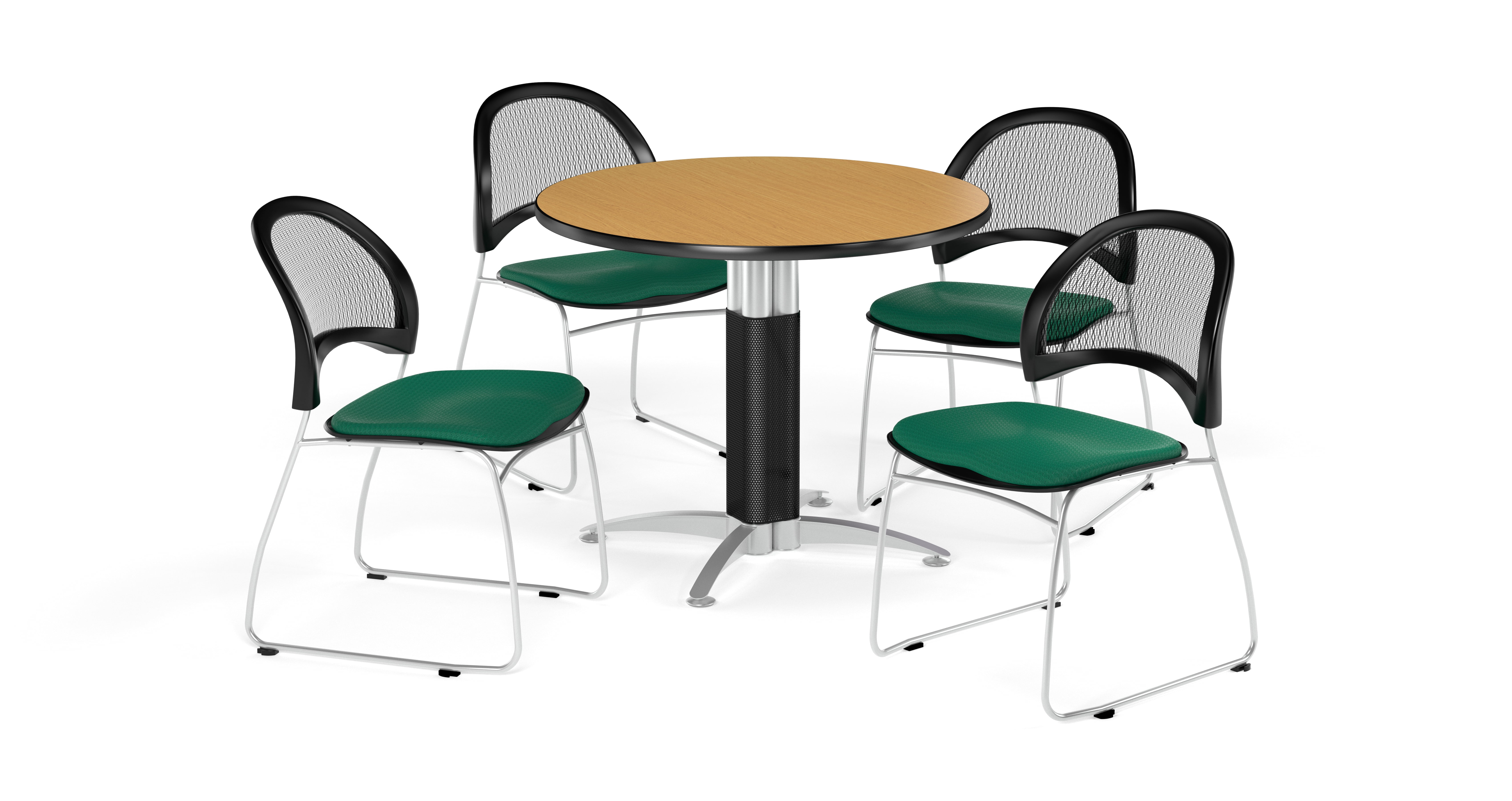 OFM Multi-Use Break Room Package, 42" Round Table with Moon Stack ...