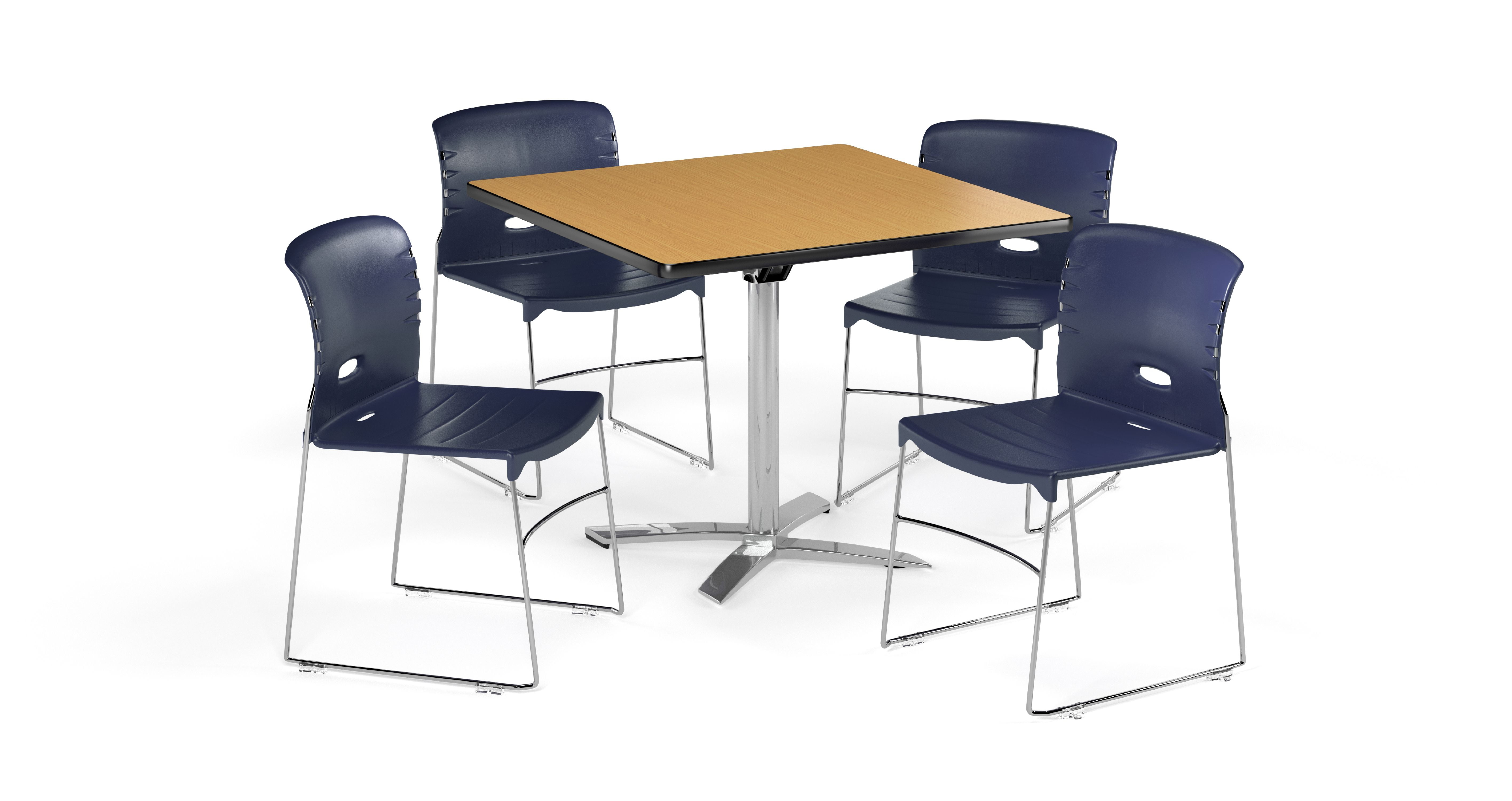 OFM Multi-Use Break Room Package, 42" Square Flip-Top Table with ...