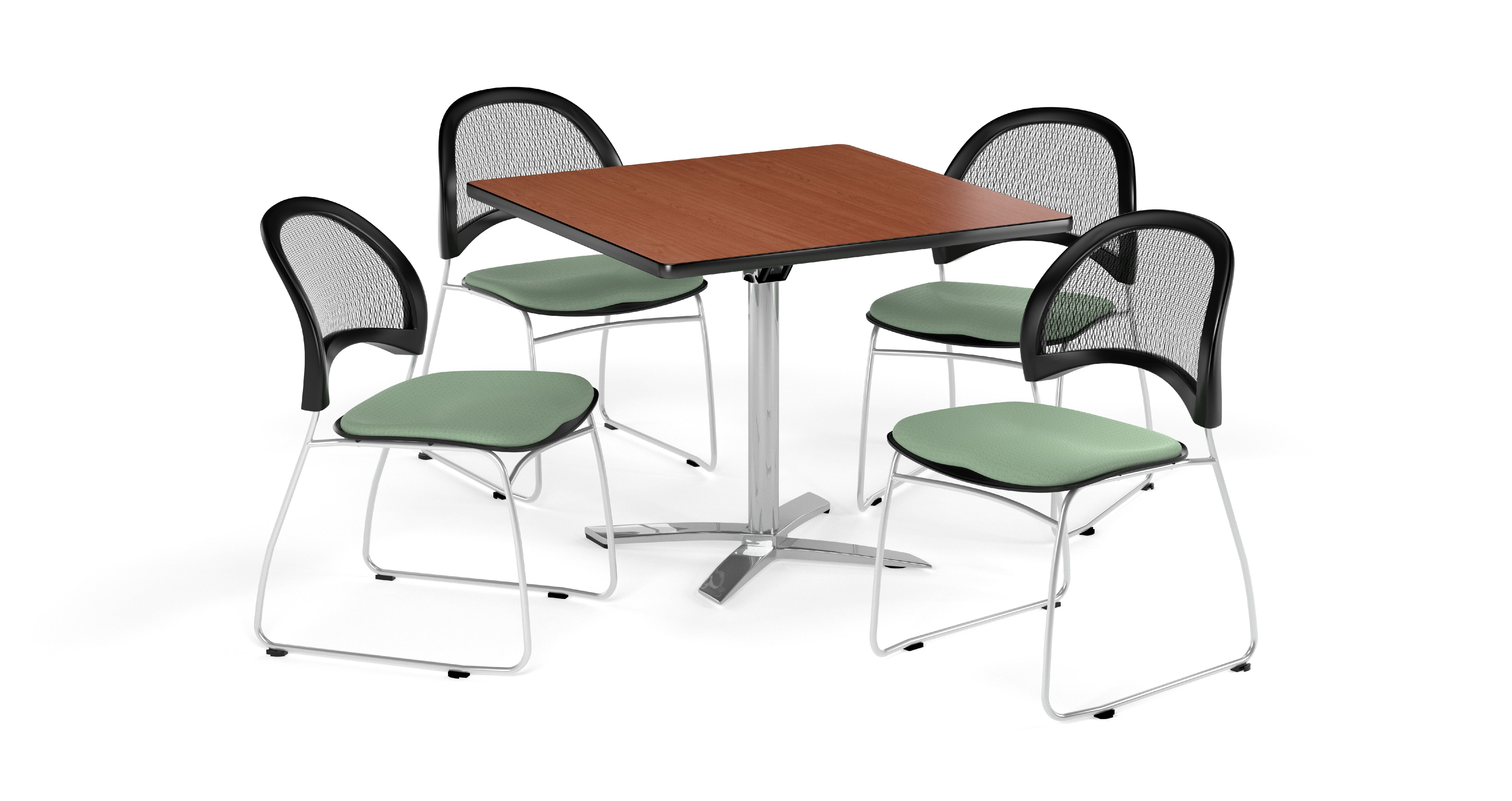 OFM Multi-Use Break Room Package, 42" Square Flip-Top Table with Moon ...