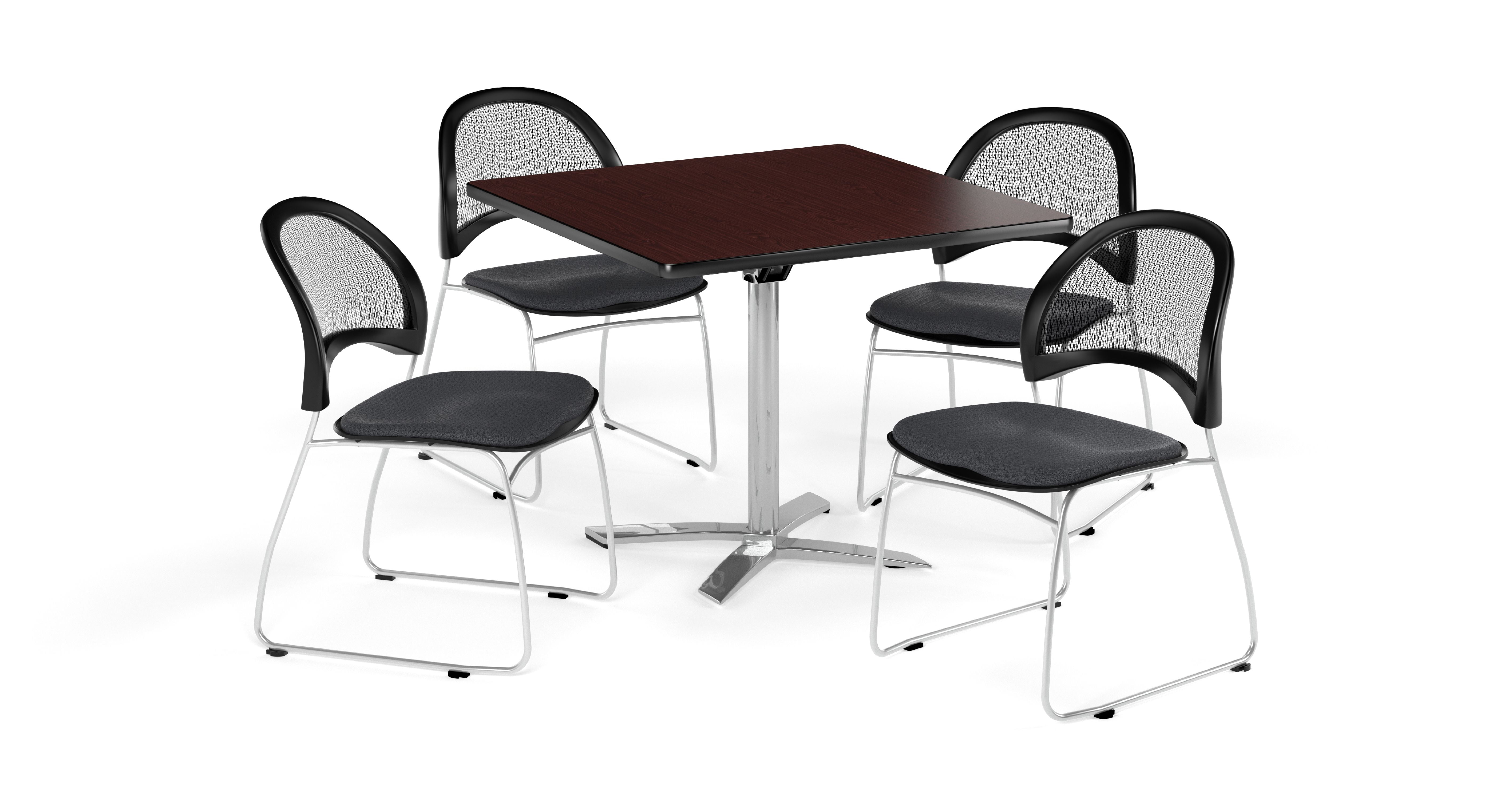 OFM Multi-Use Break Room Package, 42" Square Flip-Top Table with Moon ...