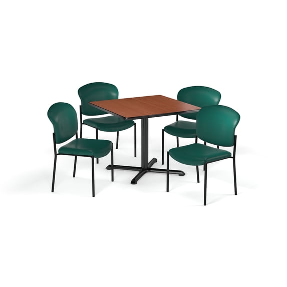 OFM Multi-Use Break Room Package, 42" Square Table with Vinyl Guest ...