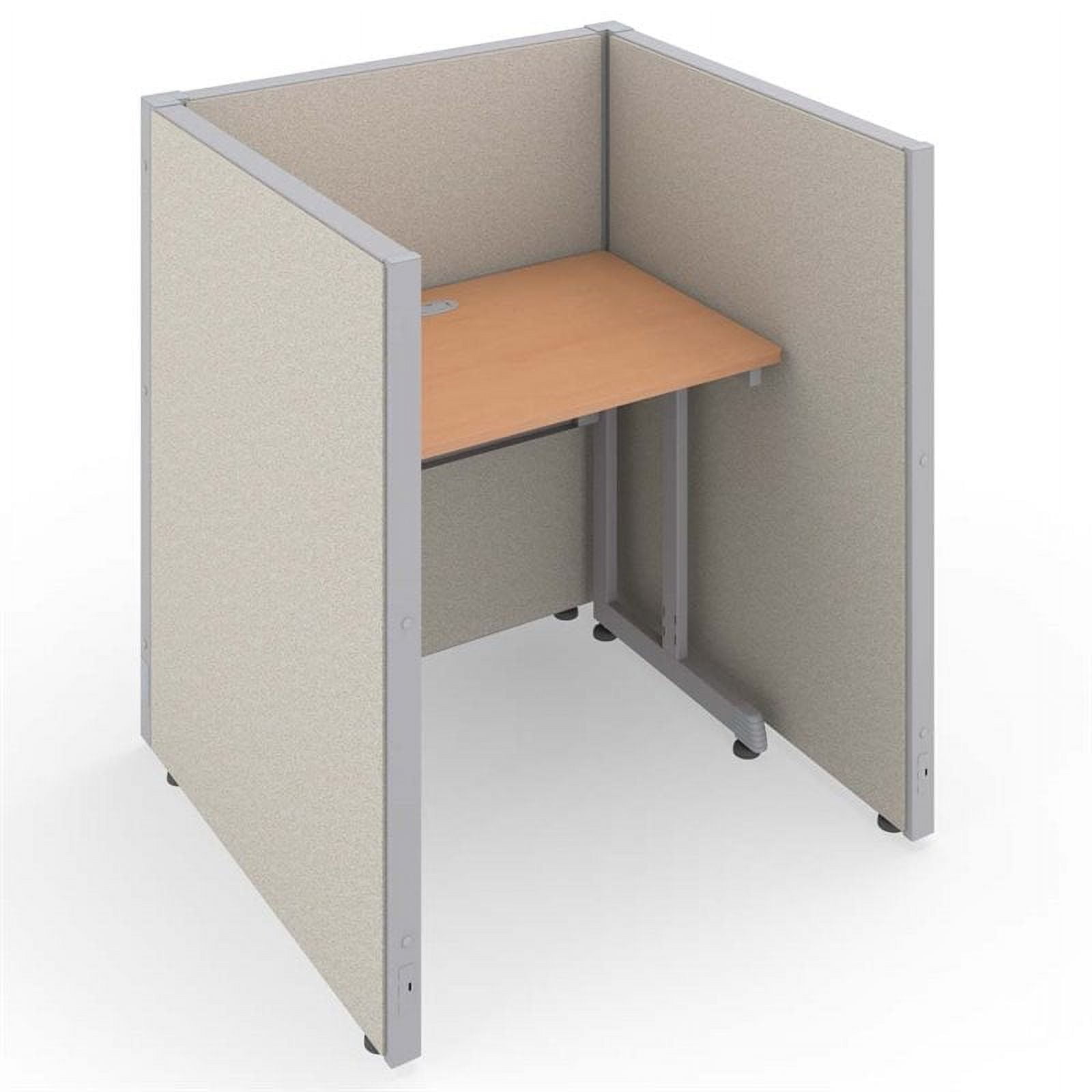 OFM RiZe 1 x 1 Privacy Workstation Unit in Gray Beige and Maple ...