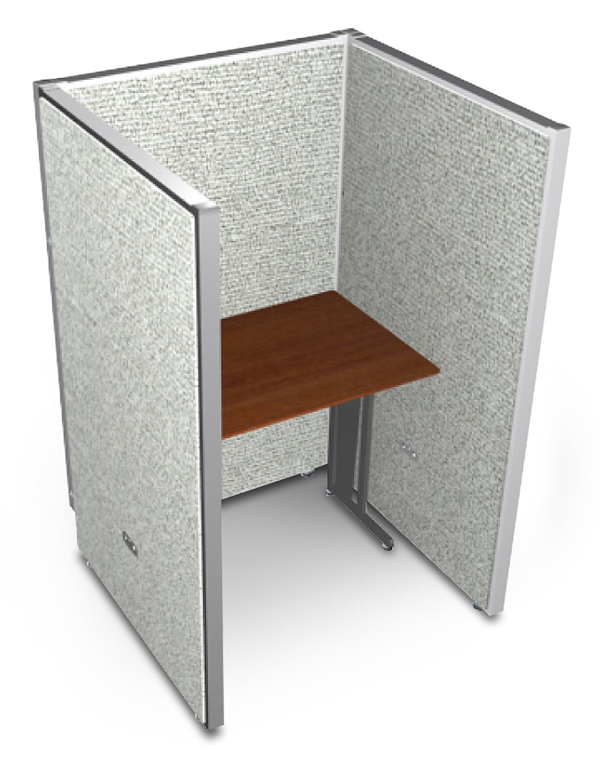 OFM RiZe 1 x 1 Privacy Workstation Unit in Gray and Cherry - Walmart.com