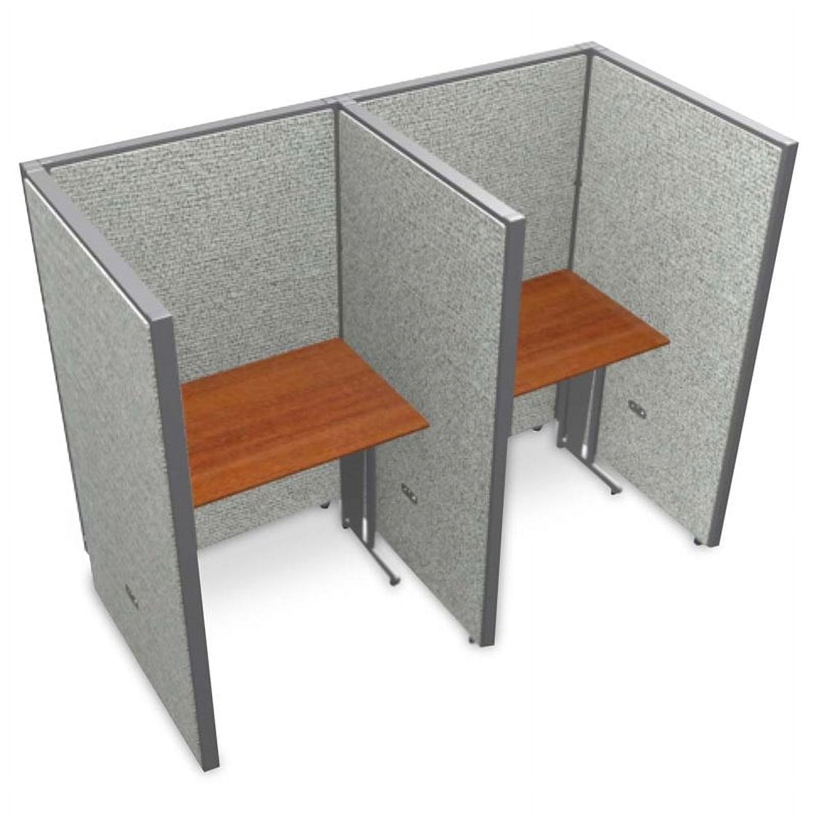 OFM RiZe 1 x 2 Privacy Workstation Unit in Gray and Cherry - Walmart.com