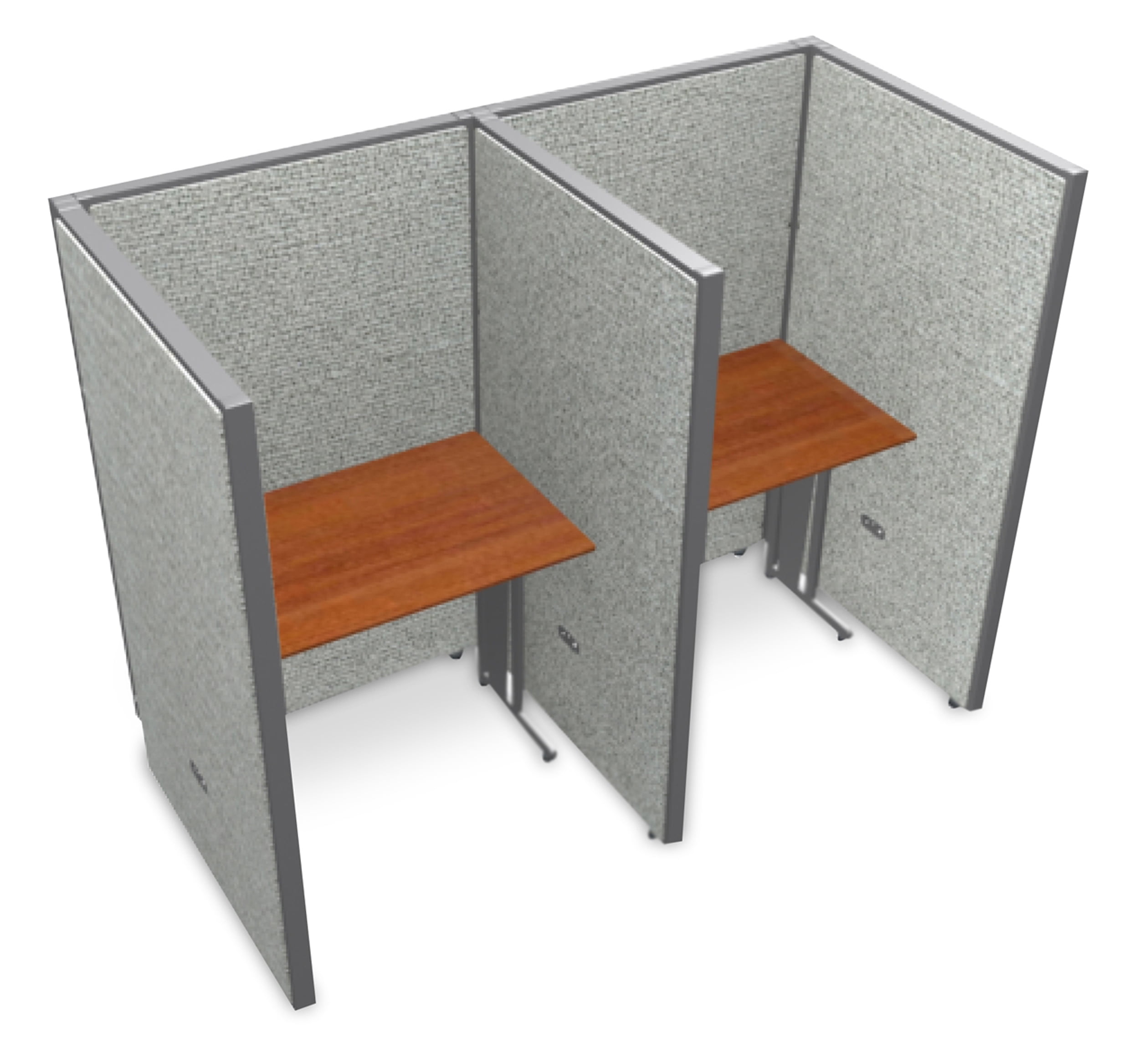 OFM RiZe 1 x 2 Privacy Workstation Unit in Gray and Cherry - Walmart.com