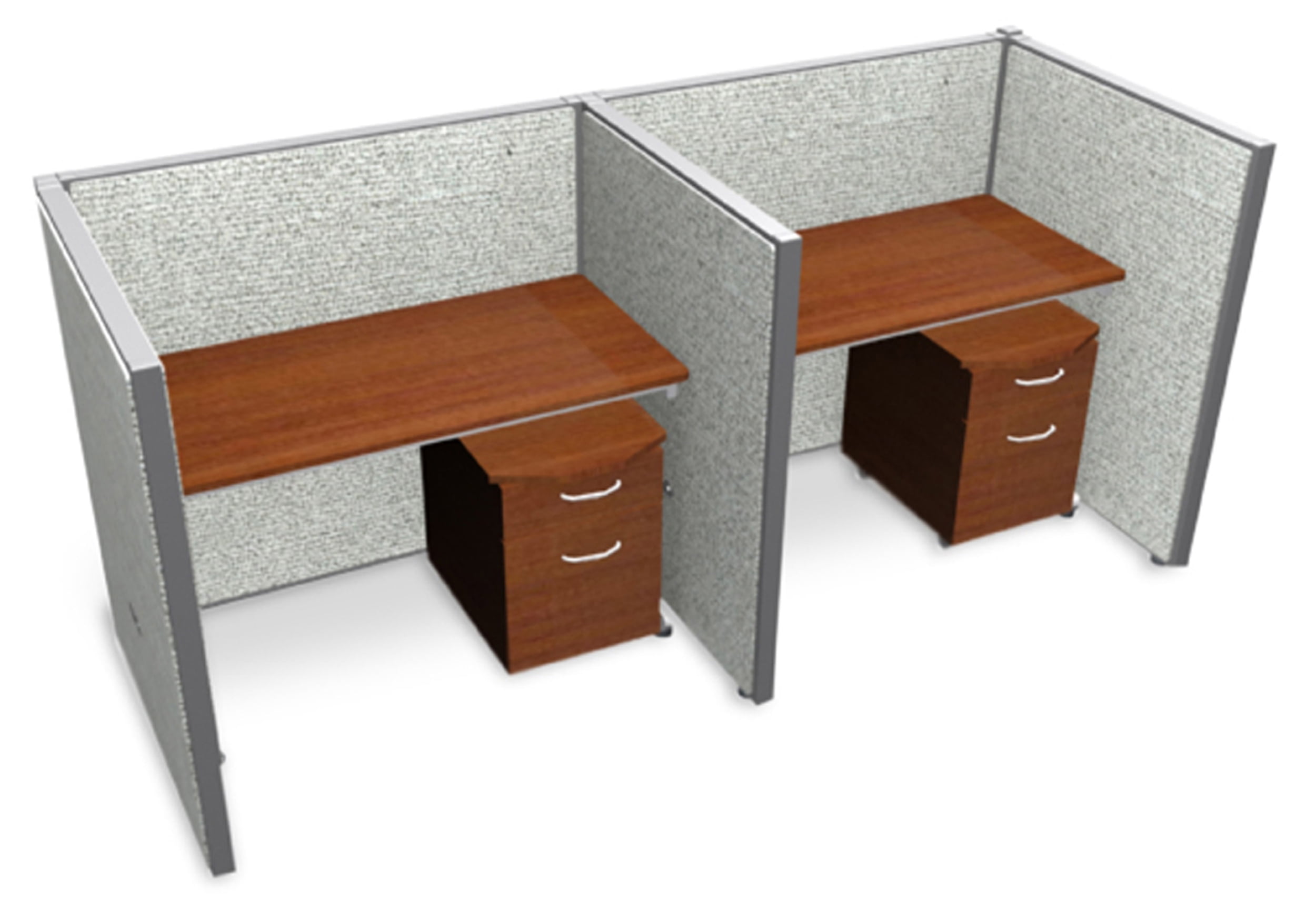 OFM RiZe 1 x 2 Privacy Workstation Unit in Gray and Cherry - Walmart.com