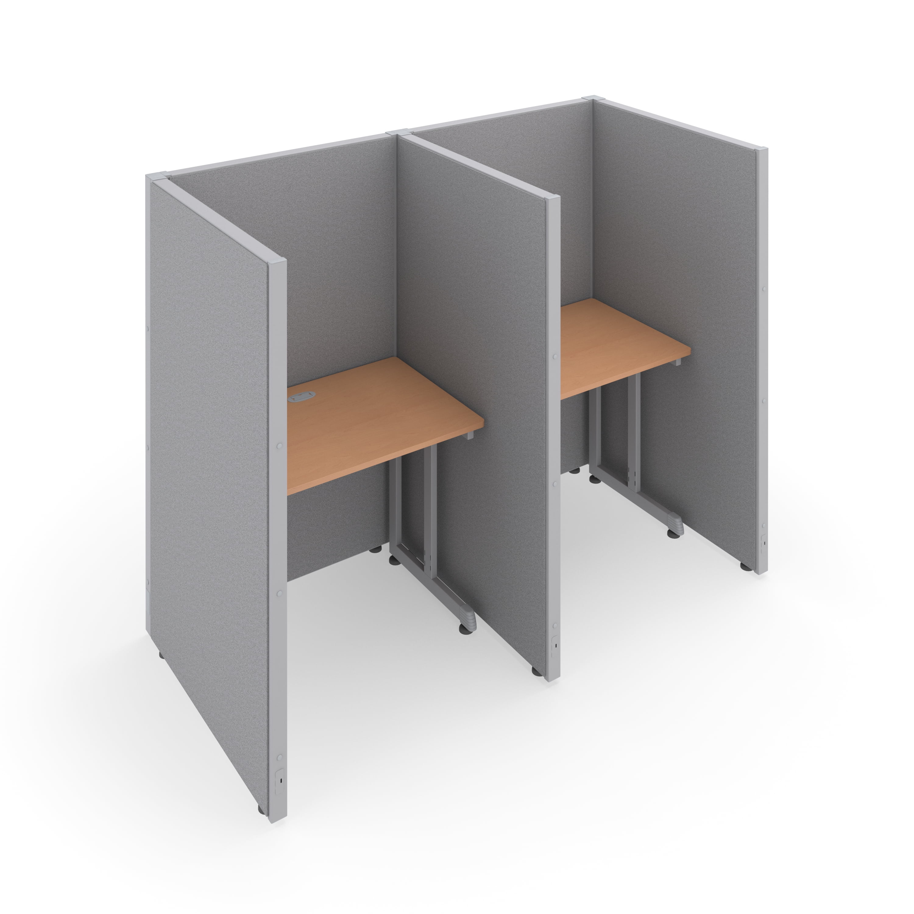 OFM RiZe 1 x 2 Privacy Workstation Unit in Gray and Maple - Walmart.com