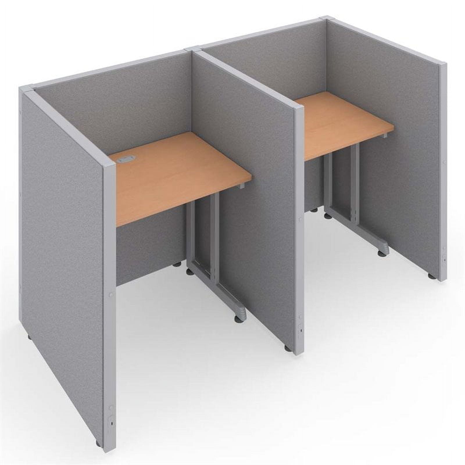 OFM RiZe 1 x 2 Privacy Workstation Unit in Gray and Maple - Walmart.com