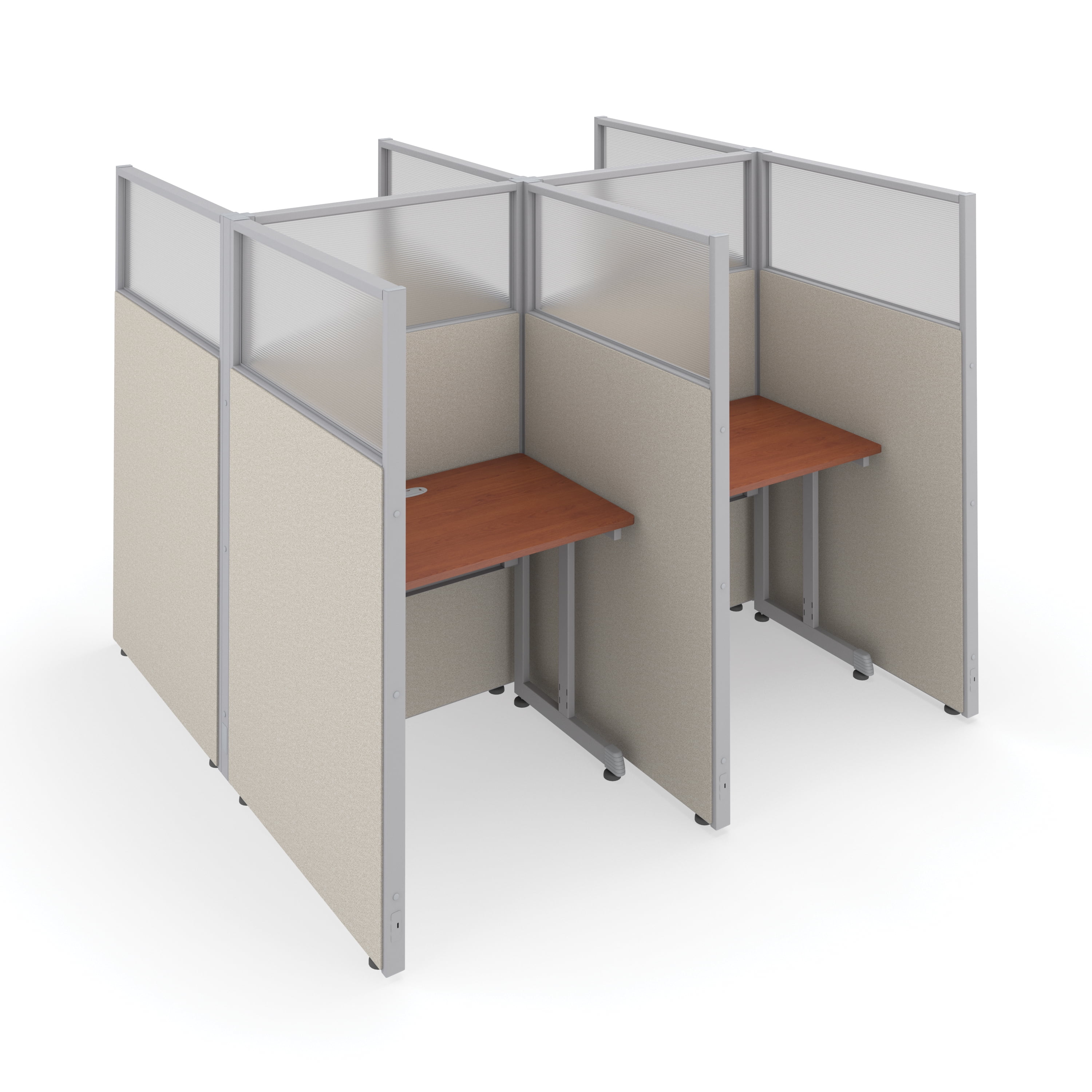 OFM RiZe 2 x 2 Privacy Workstation Unit in Beige and Cherry - Walmart.com