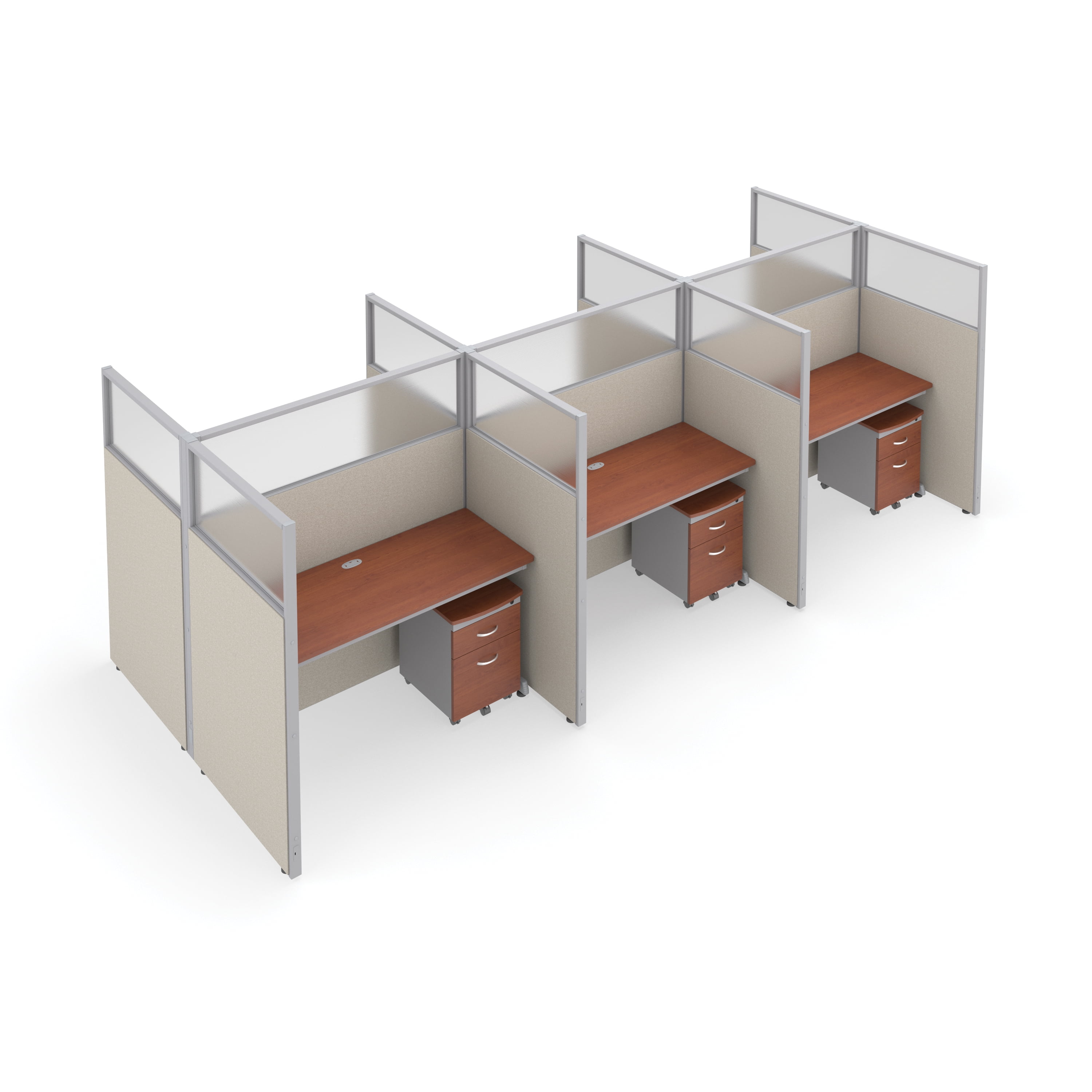 OFM RiZe 2 x 3 Privacy Workstation Unit in Beige and Cherry - Walmart.com