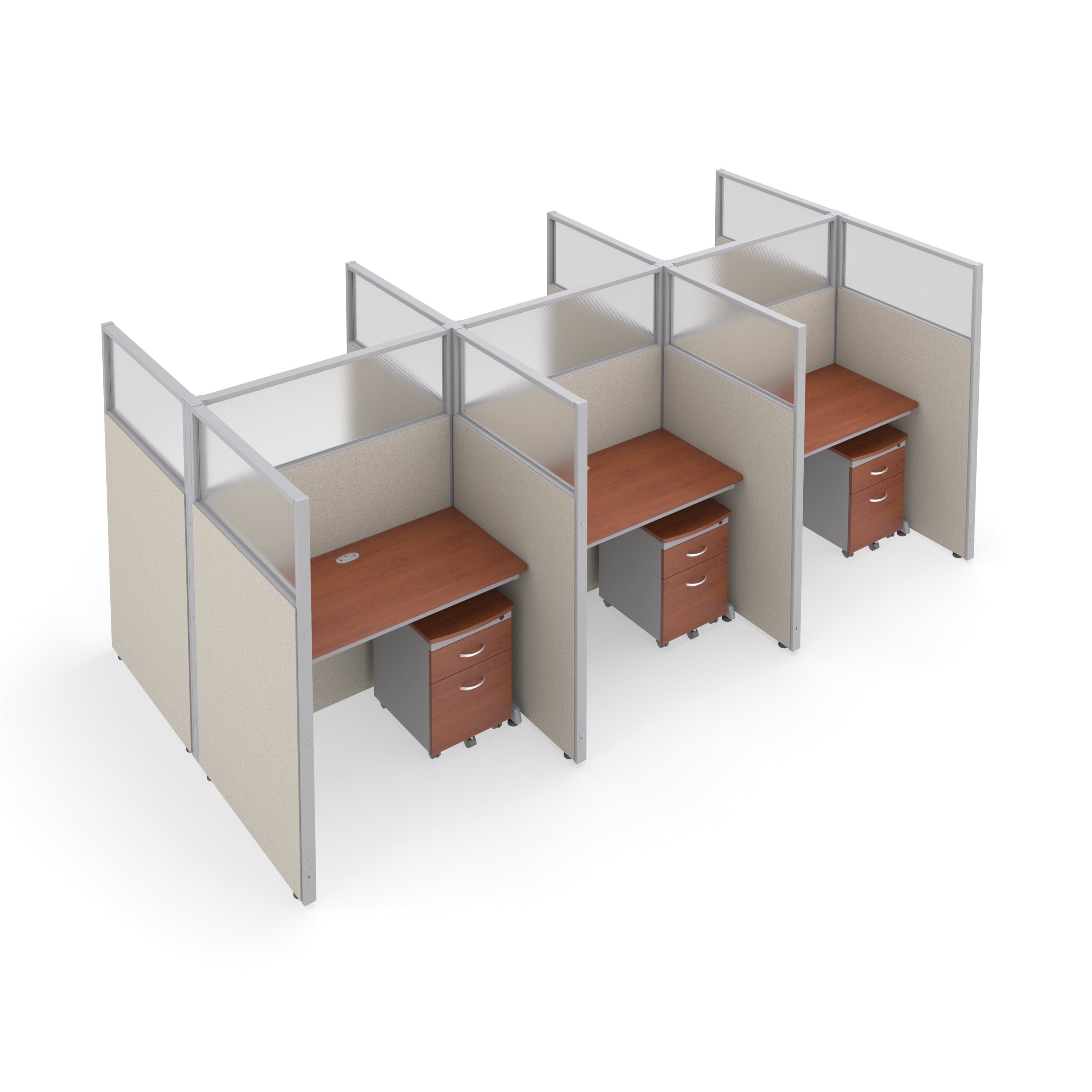 OFM RiZe 2 x 3 Privacy Workstation Unit in Beige and Cherry - Walmart.com