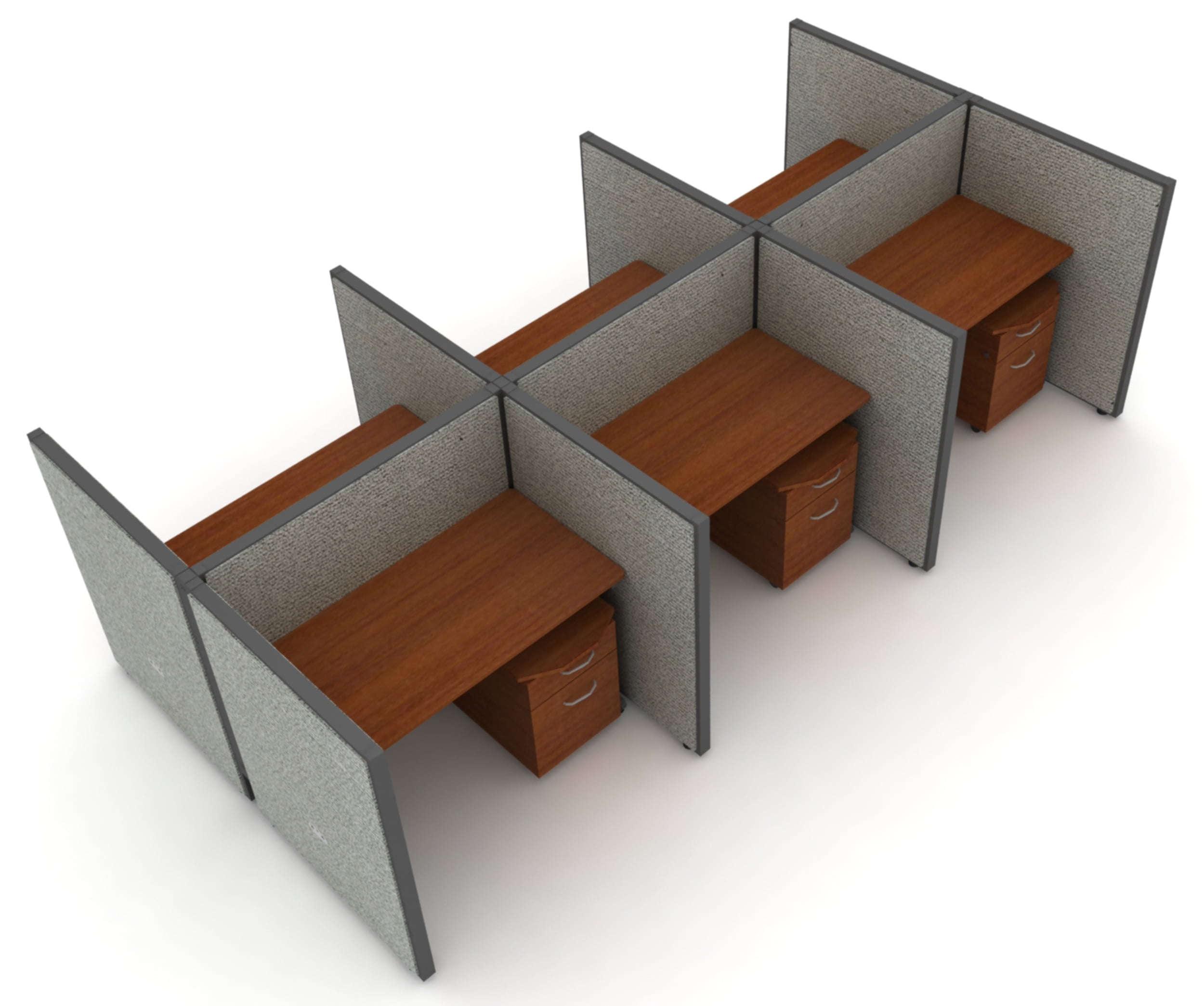 OFM RiZe 2 x 3 Privacy Workstation Unit in Gray and Cherry - Walmart.com