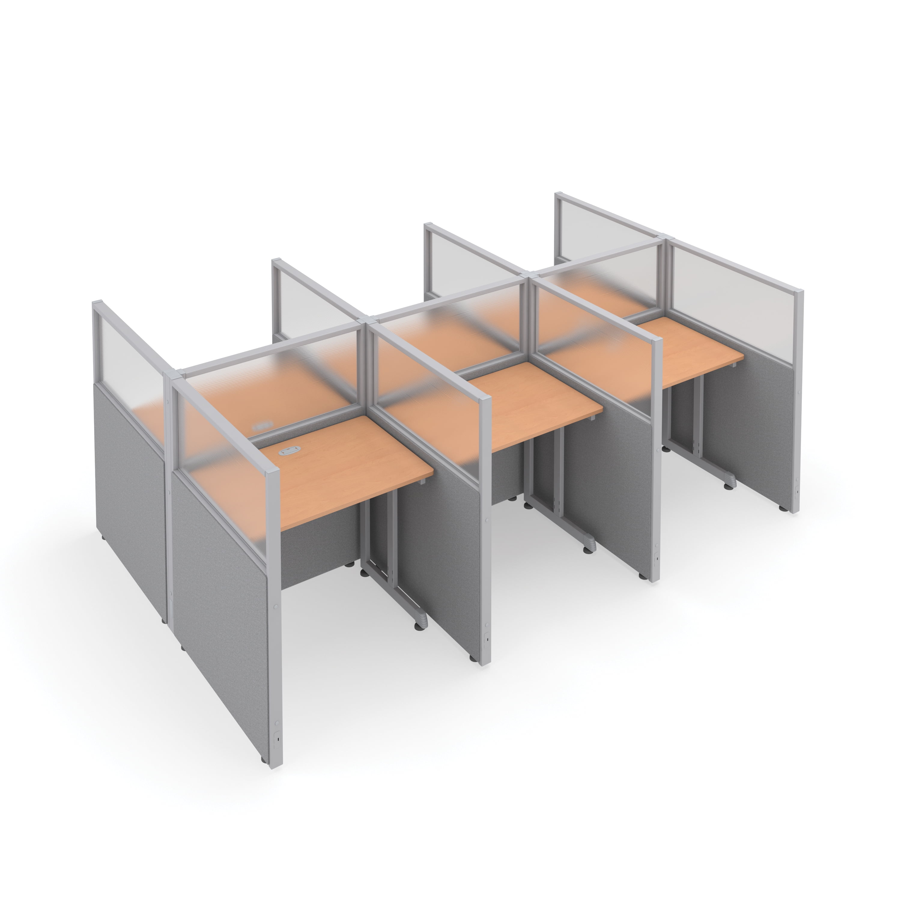 OFM RiZe 2 x 3 Privacy Workstation Unit in Gray and Maple - Walmart.com